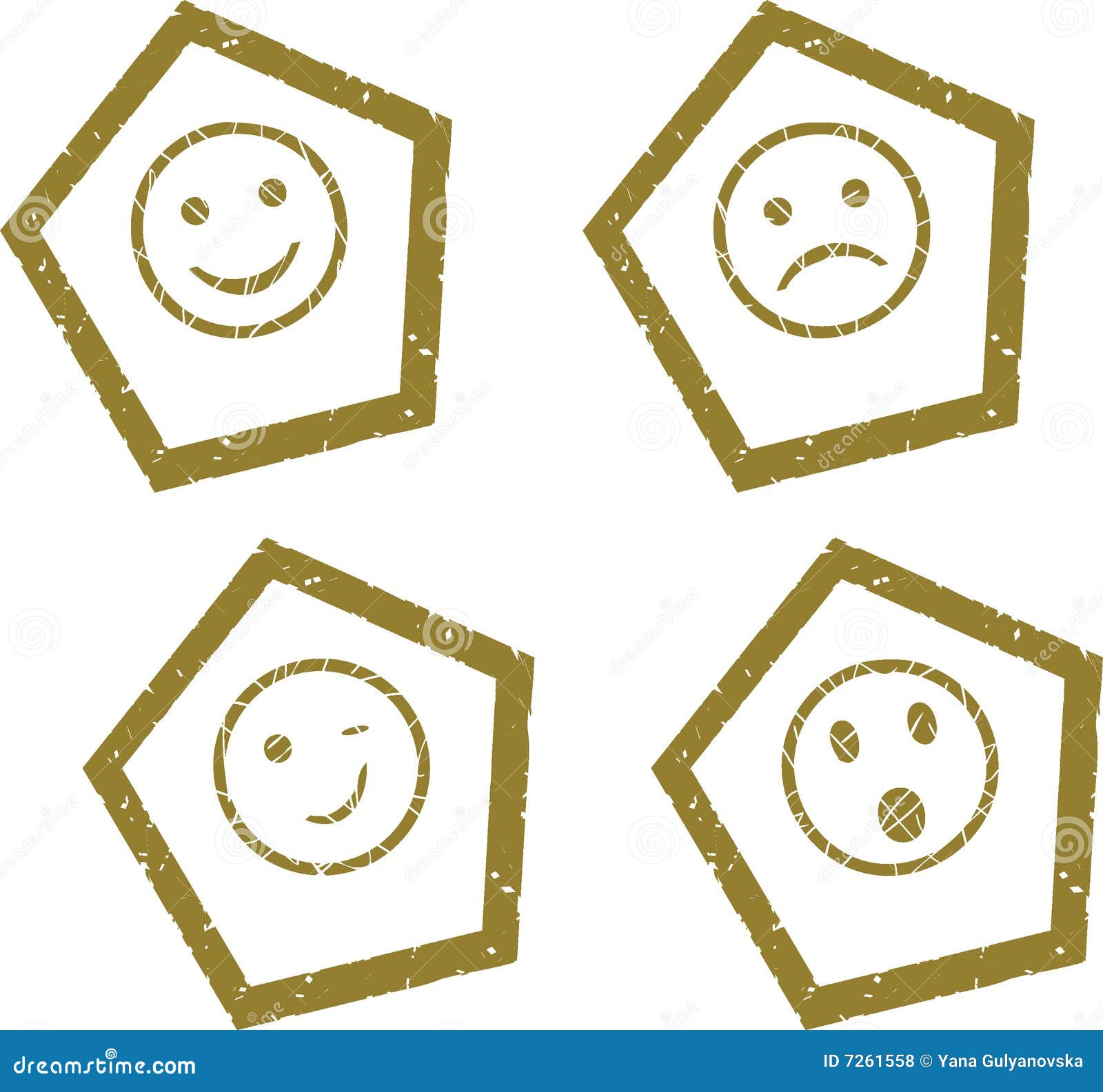 Abstract Smile Face Icons. Cartoon Round Emoji Avatars, Emoticon ...