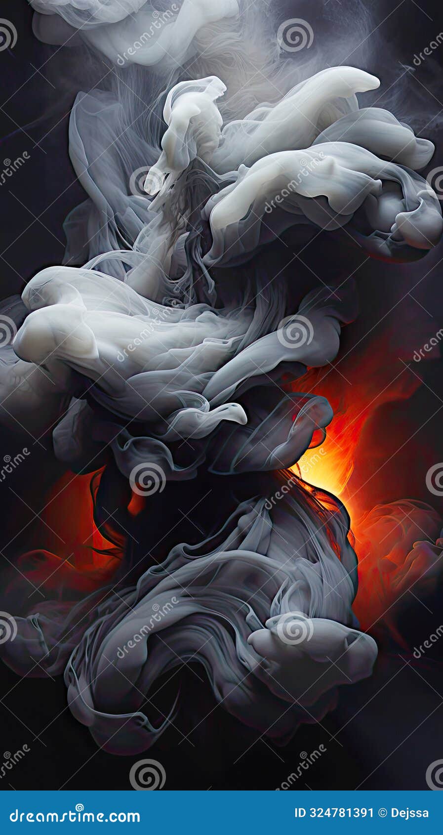 Abstract Smoke and Fire Background. Dynamic Fluid Art Stock ...