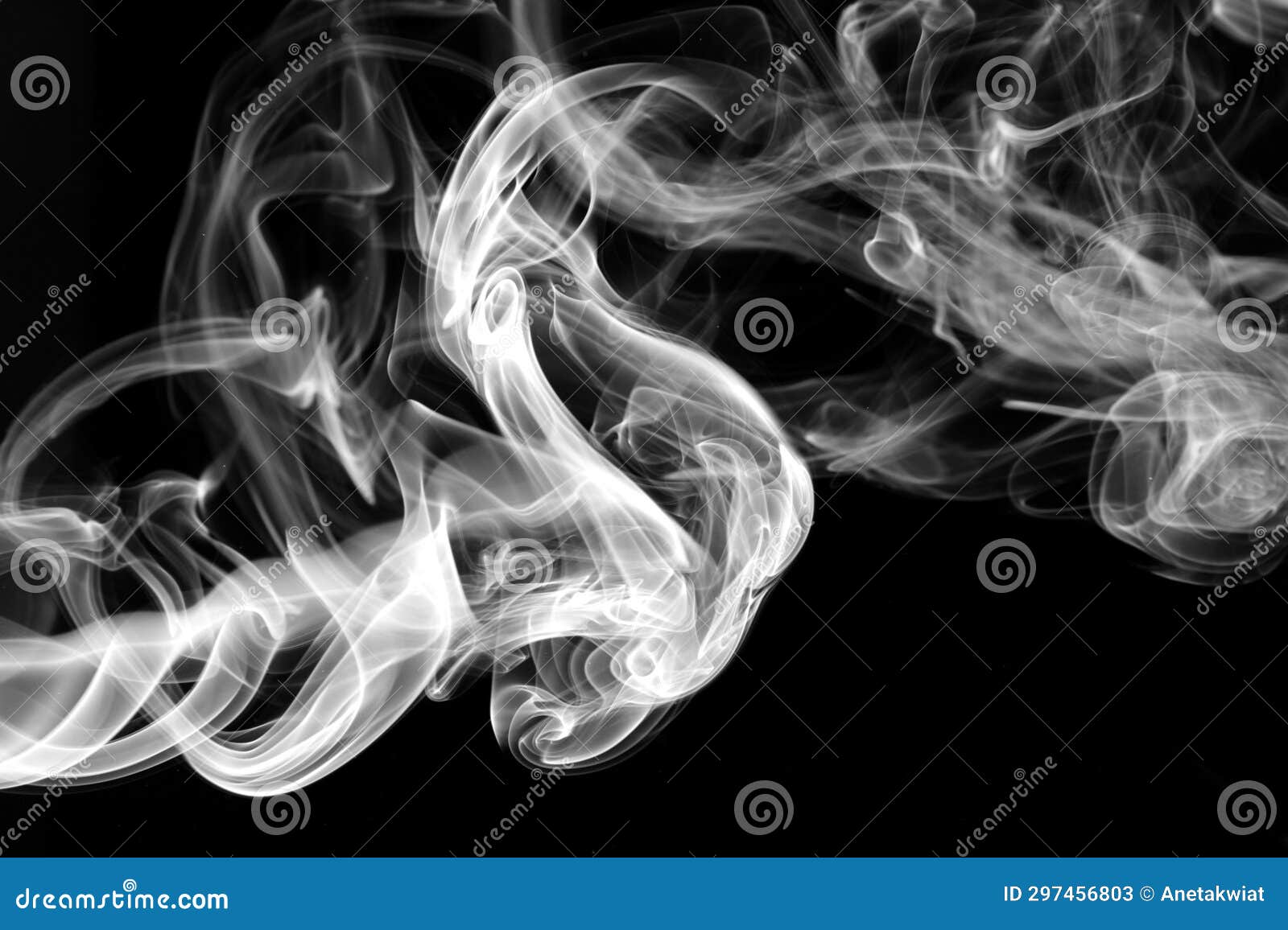 Abstract Smoke Shape on Black Background Stock Image - Image of shape ...