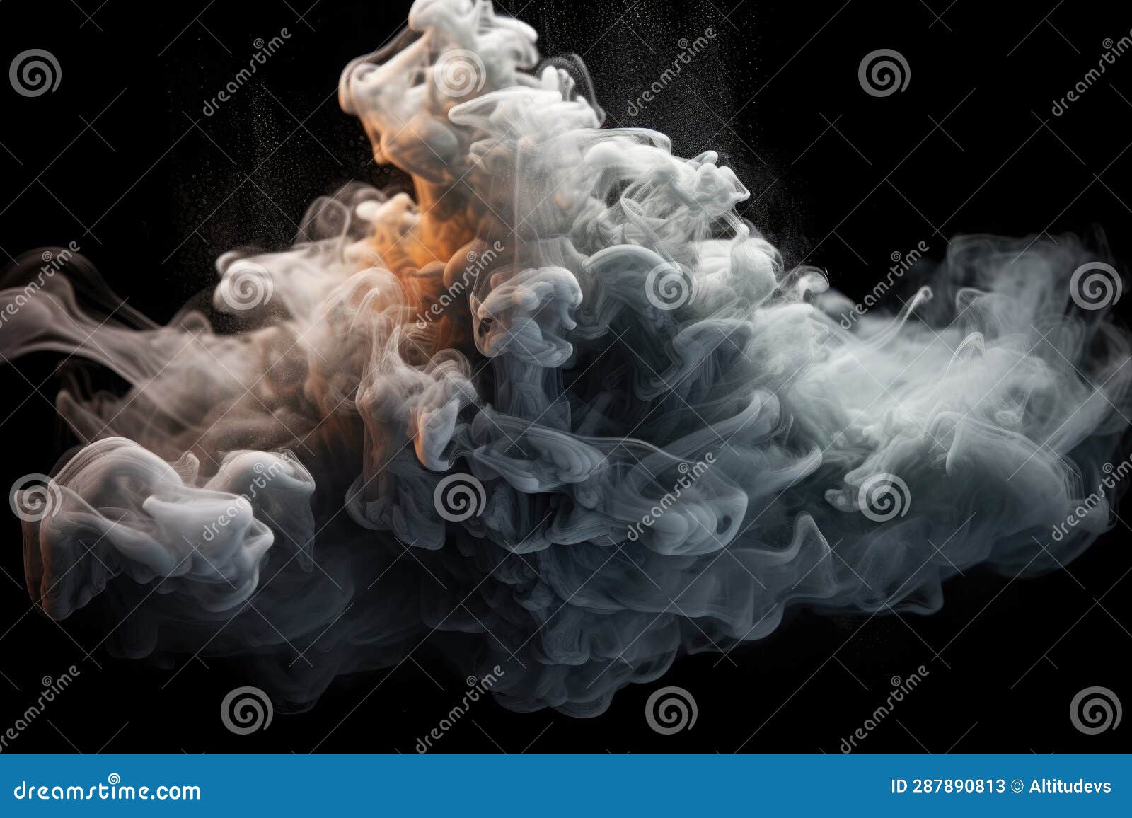 Abstract Smoke Shapes Forming in Zero Gravity Environment Stock Image ...