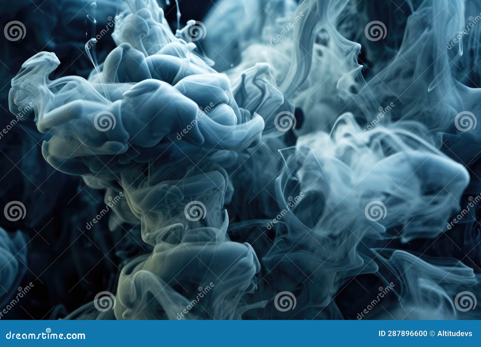 Abstract Smoke Shapes Forming in Zero Gravity Environment Stock Photo ...