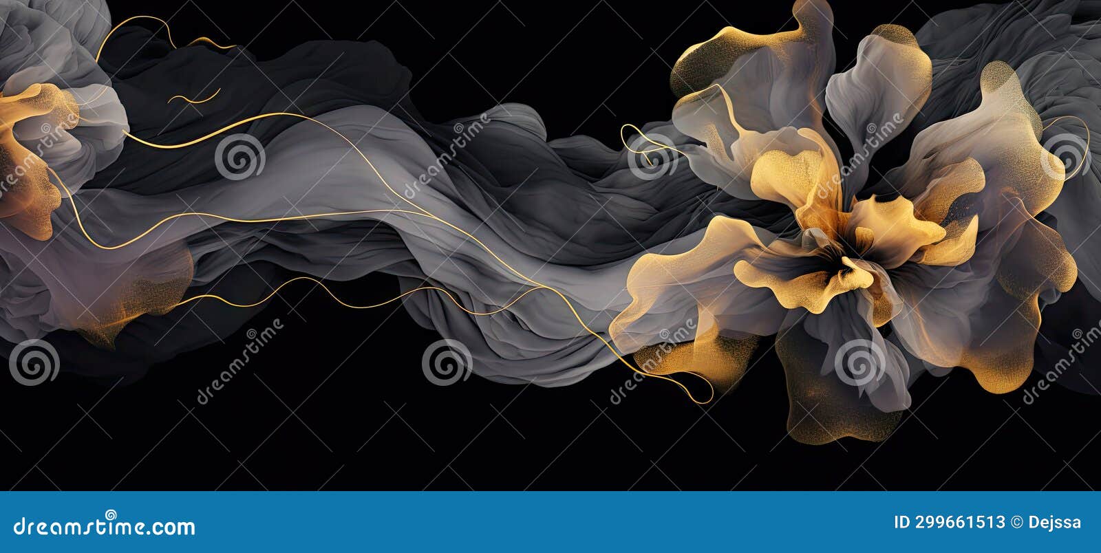 Abstract Smokey Gray and Gold Background with Floating Stock ...