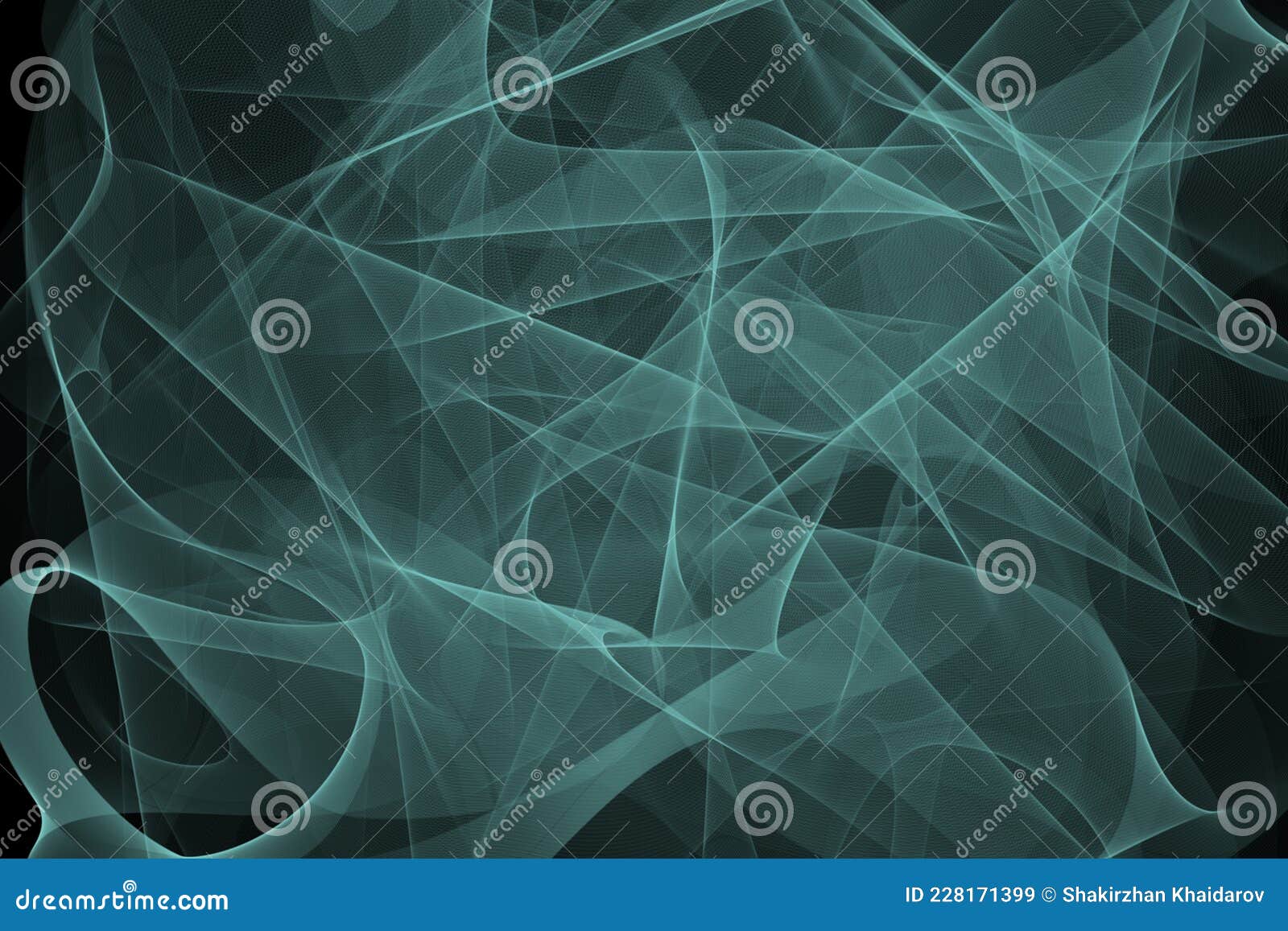 Abstract Smoky Pattern of Turquoise Color on Black Background Stock ...
