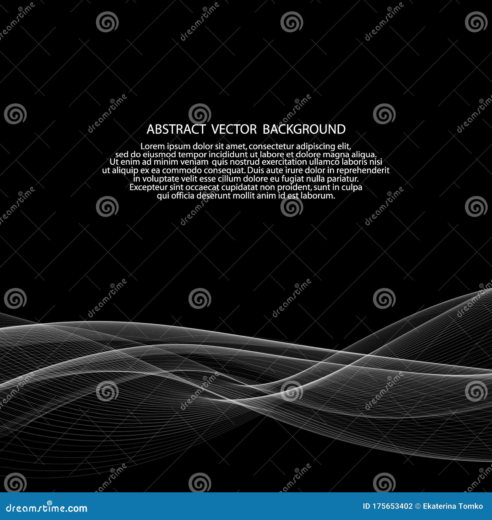 Abstract Smoky Wave. Vector Lines. Presentation Template Stock ...