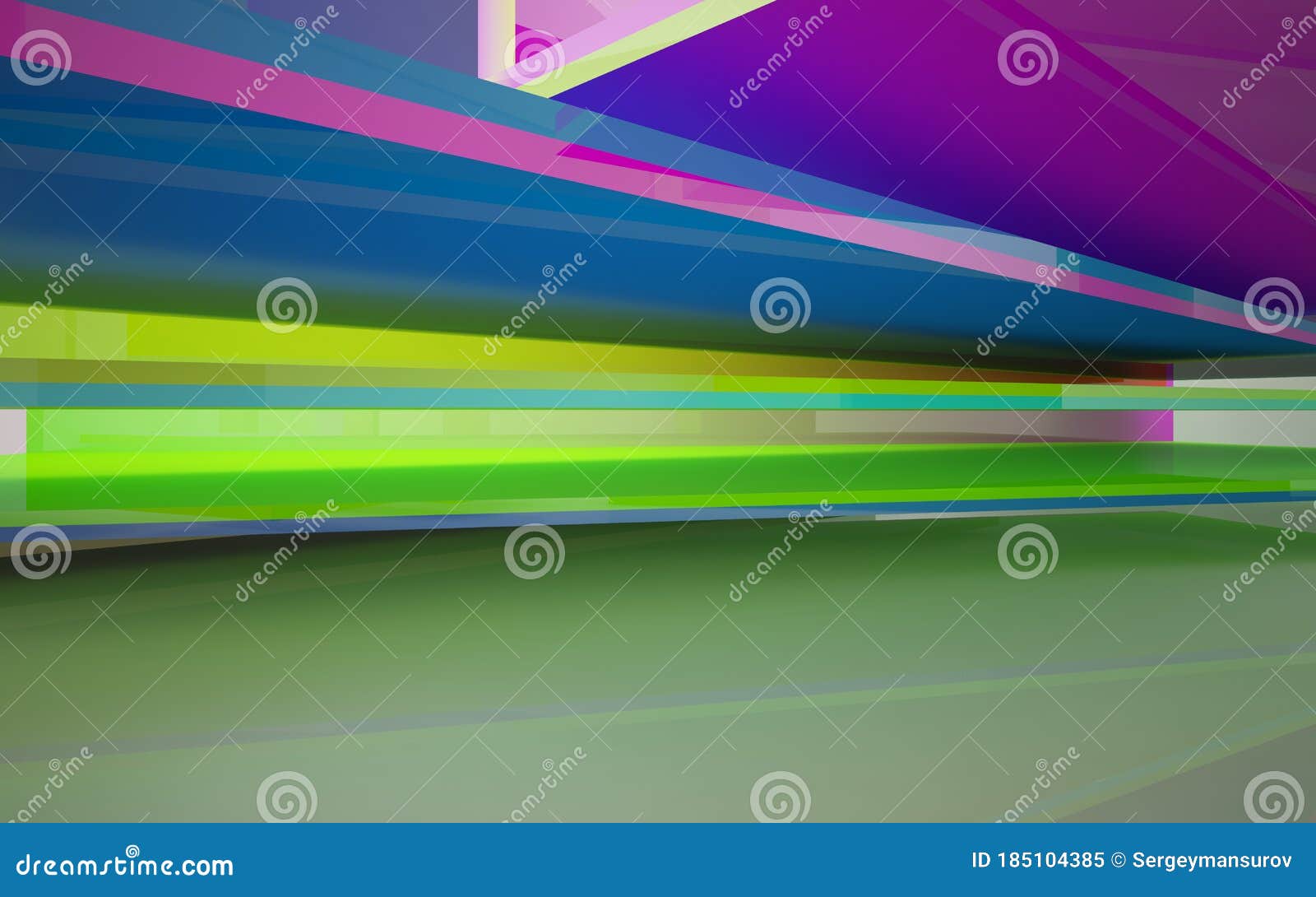 Abstract Smooth Architectural White Interior with Color Gradient of a ...