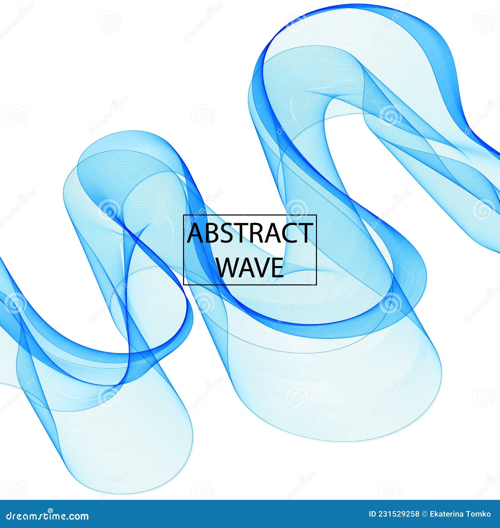 Abstract Smooth Color Wave Vector. Curve Flow Blue Motion Illustration ...
