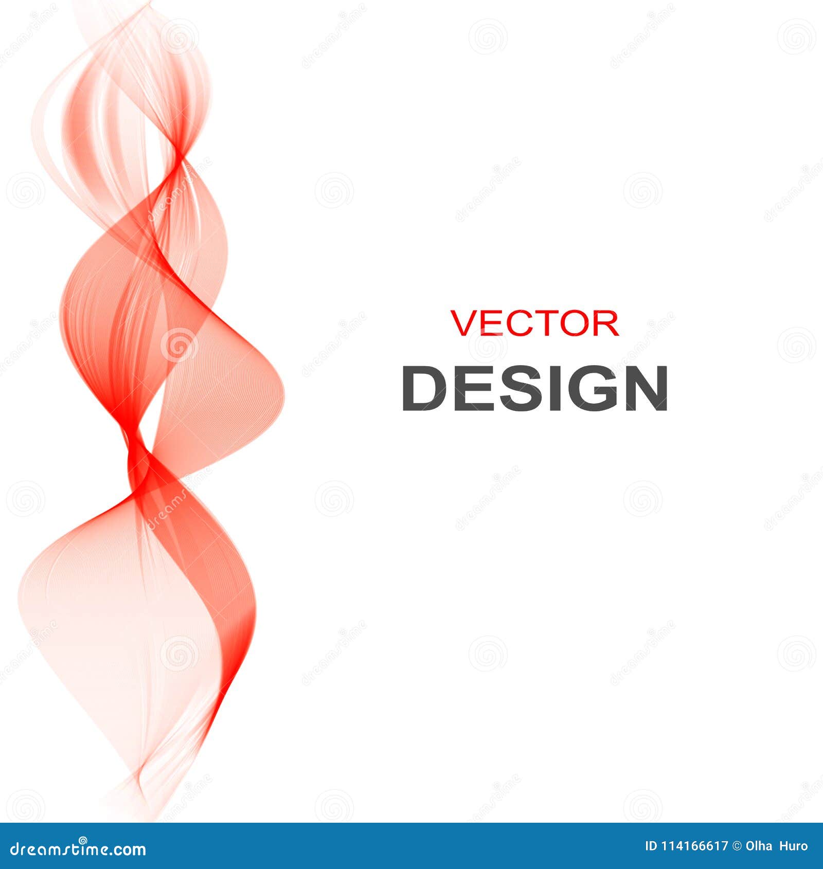 Abstract Smooth Color Wave Vector. Curve Flow Red Motion Illustration ...