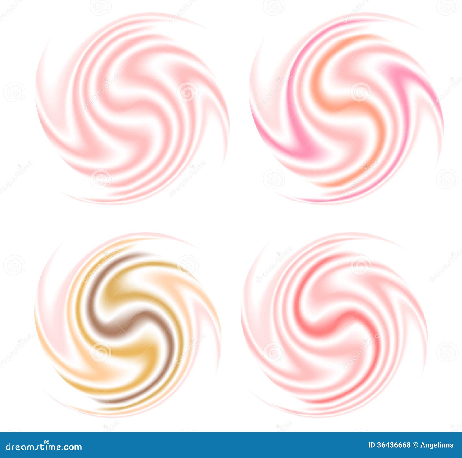 Abstract Smooth Cream Swirl Set Stock Vector - Illustration of calories ...