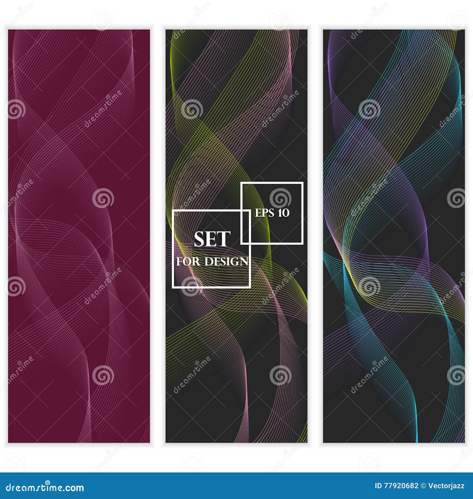 Abstract Smooth Fine Lines. Set. for Your Design Stock Illustration ...