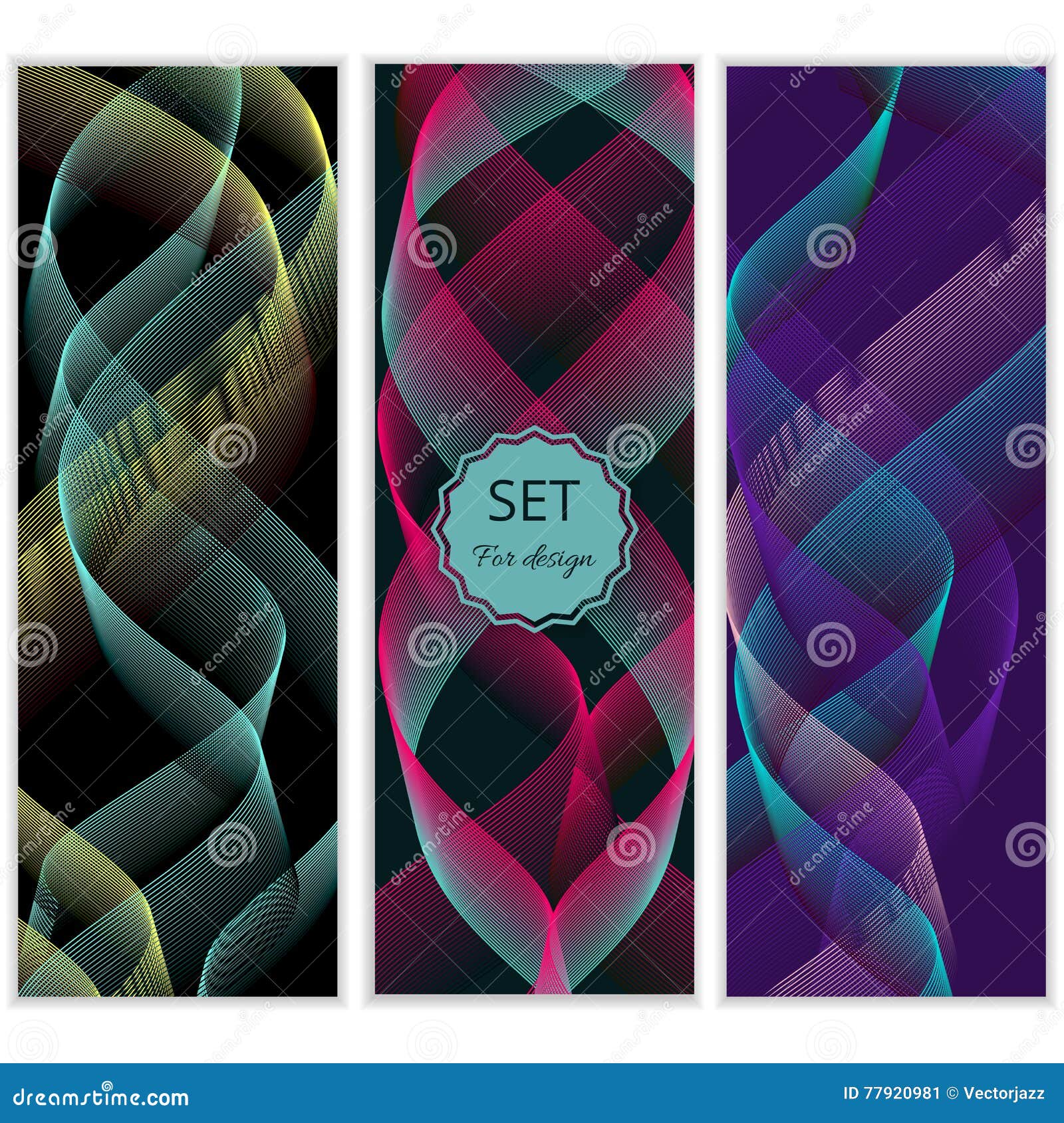 Abstract Smooth Fine Lines. Set. for Your Design Stock Illustration ...