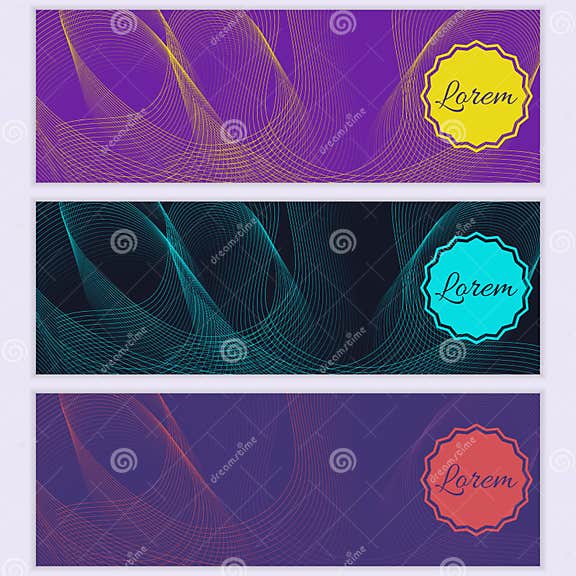 Abstract Smooth Fine Lines. Set. for Your Design Stock Vector ...