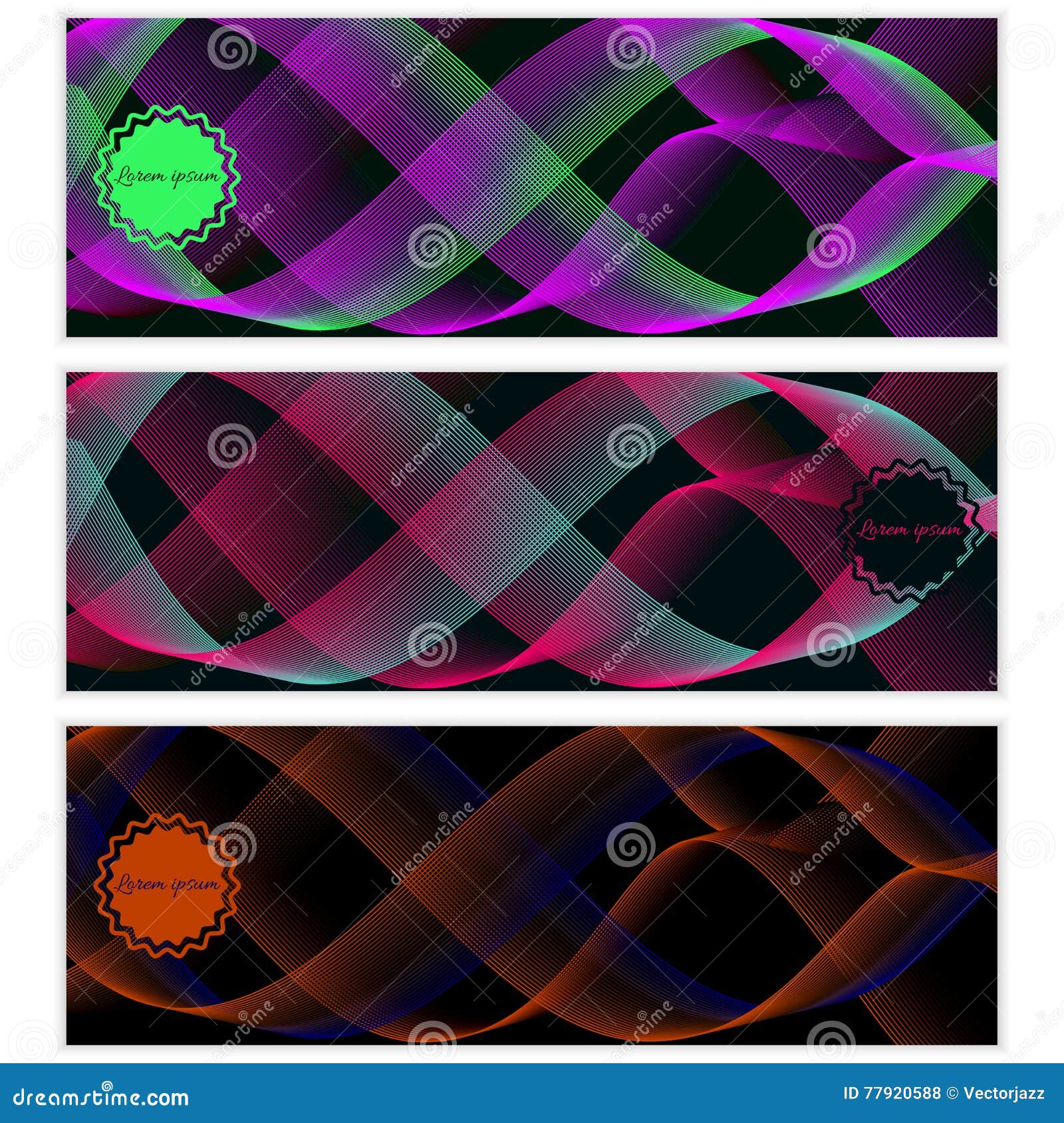 Abstract Smooth Fine Lines. Set. for Your Design Stock Illustration ...