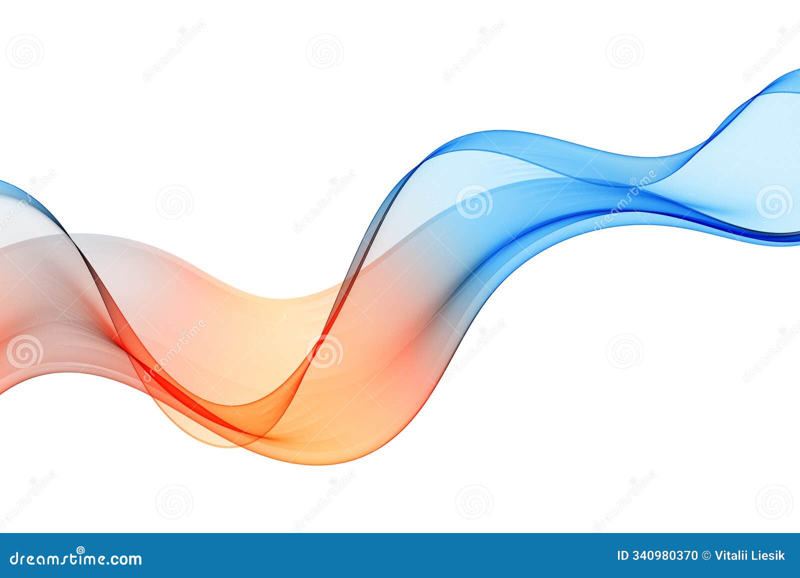Abstract Smooth Flowing Colored Wave. Curved Wave of Flow Movement on ...