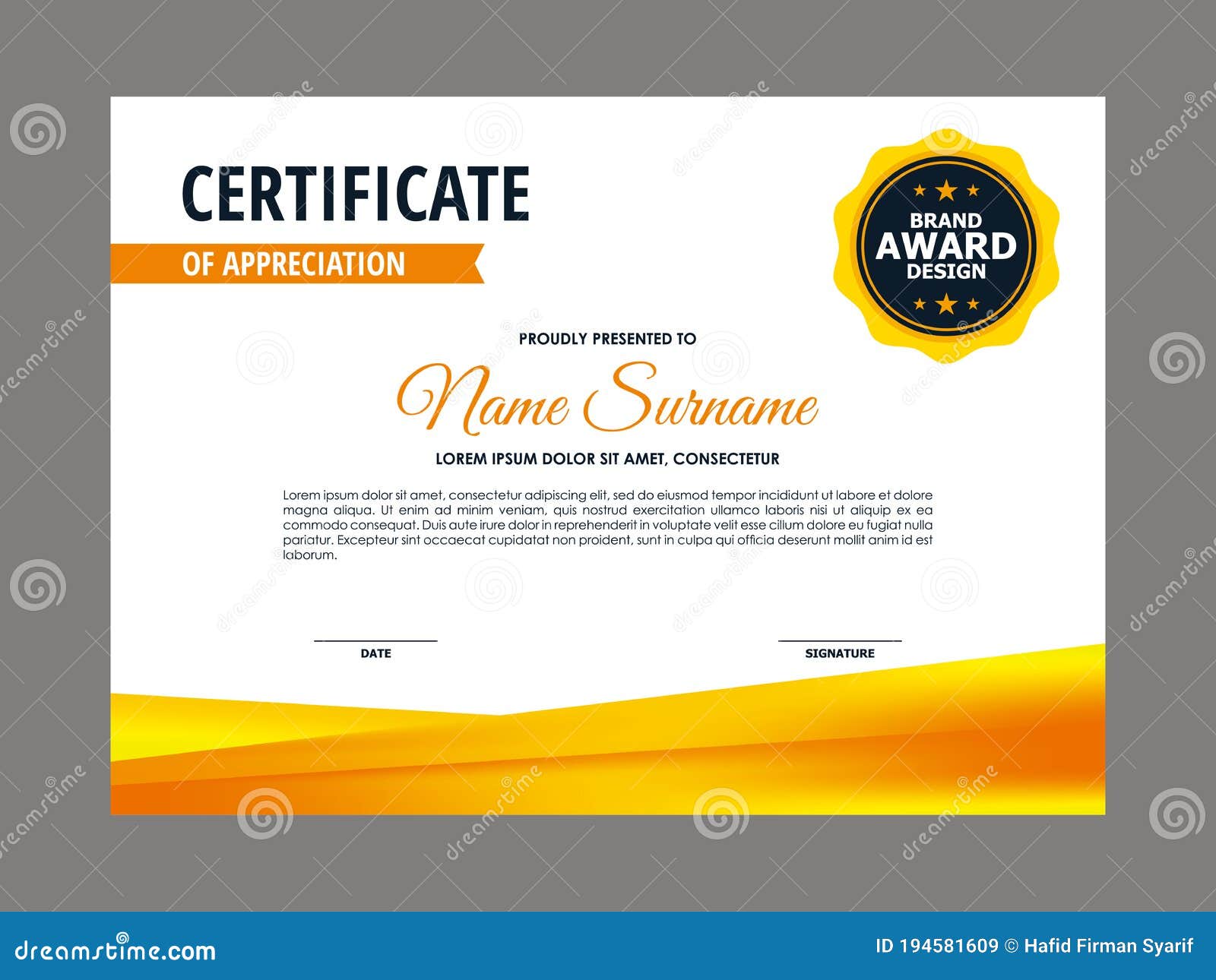 Abstract Smooth Fresh Yellow Orange Mesh Gradient Certificate Design ...