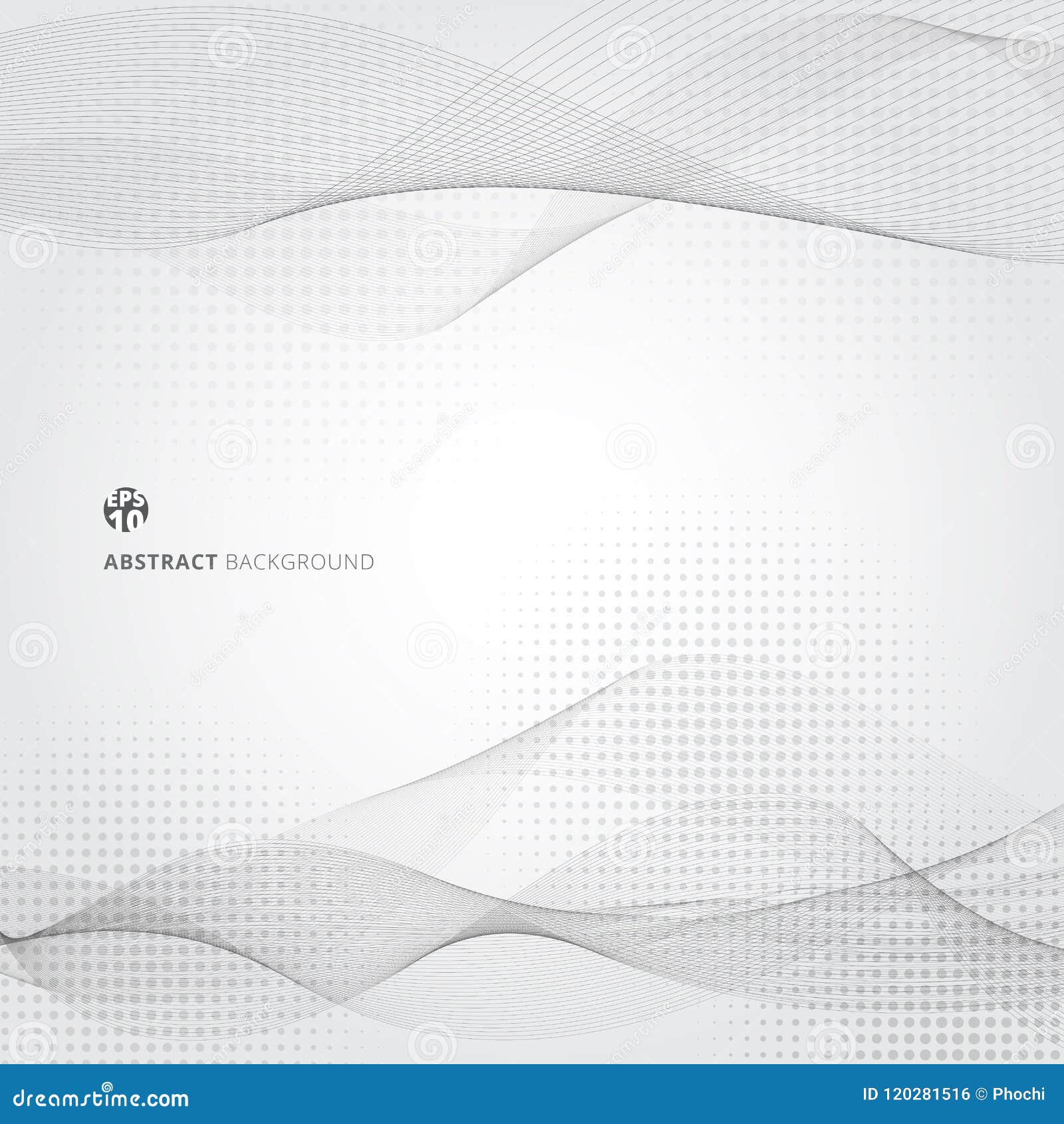 Abstract Smooth Gray Color Wave Lines Motion Pattern. Stock Vector ...