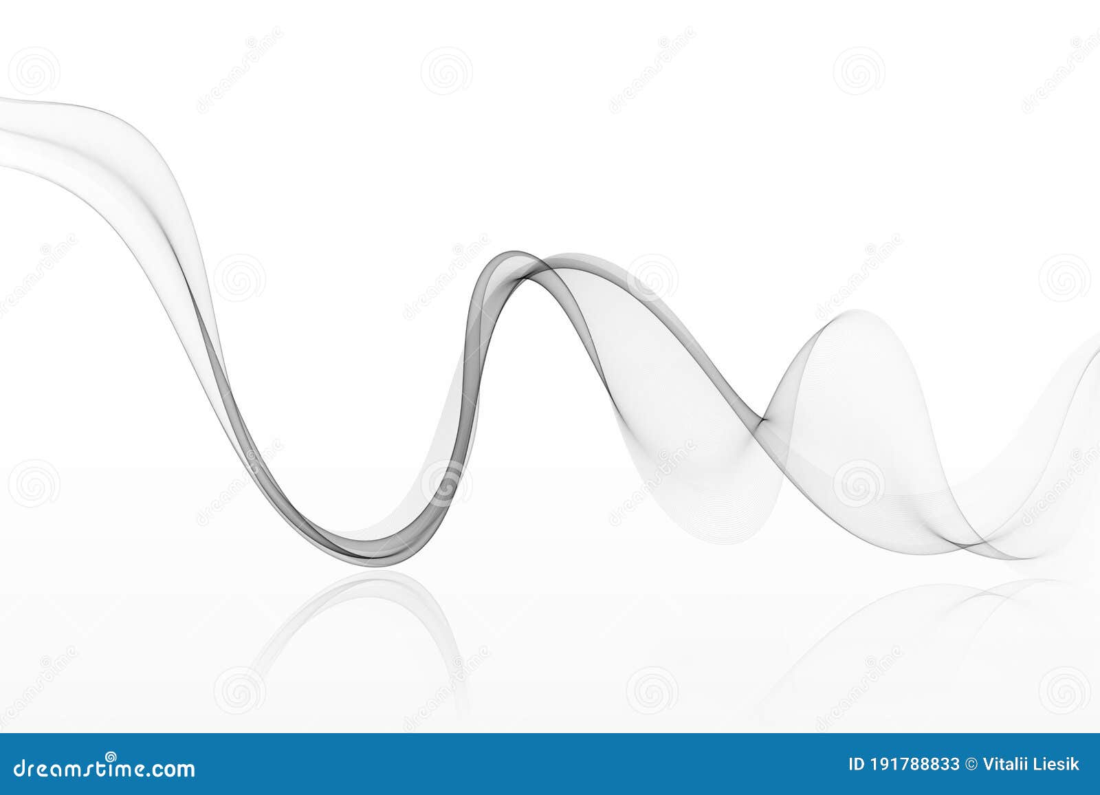 Abstract Smooth Gray Wave Vector. Curve Flow Grey Motion Illustration ...