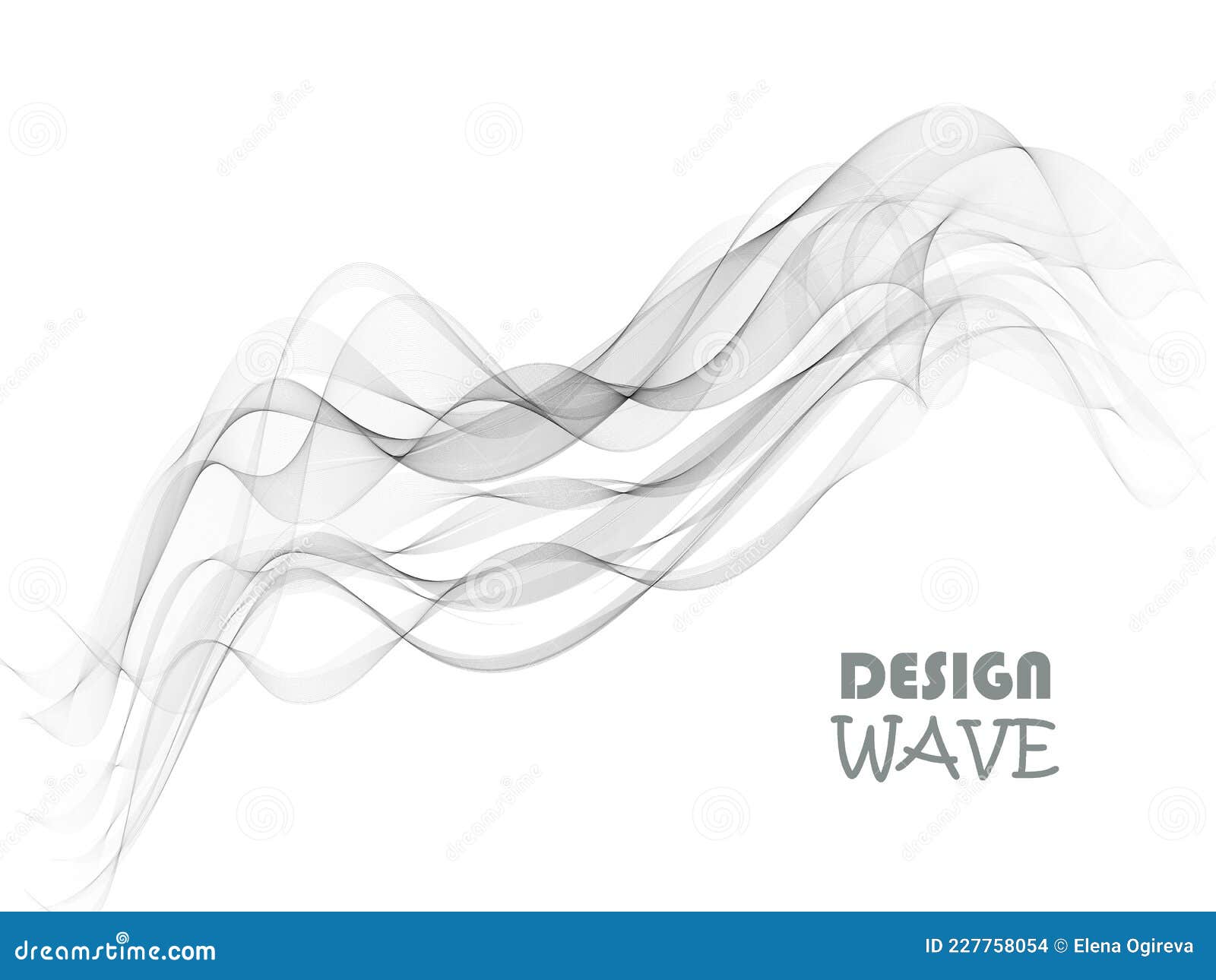 Abstract Smooth Gray Wave Vector. Curve Flow Grey Motion Illustration ...