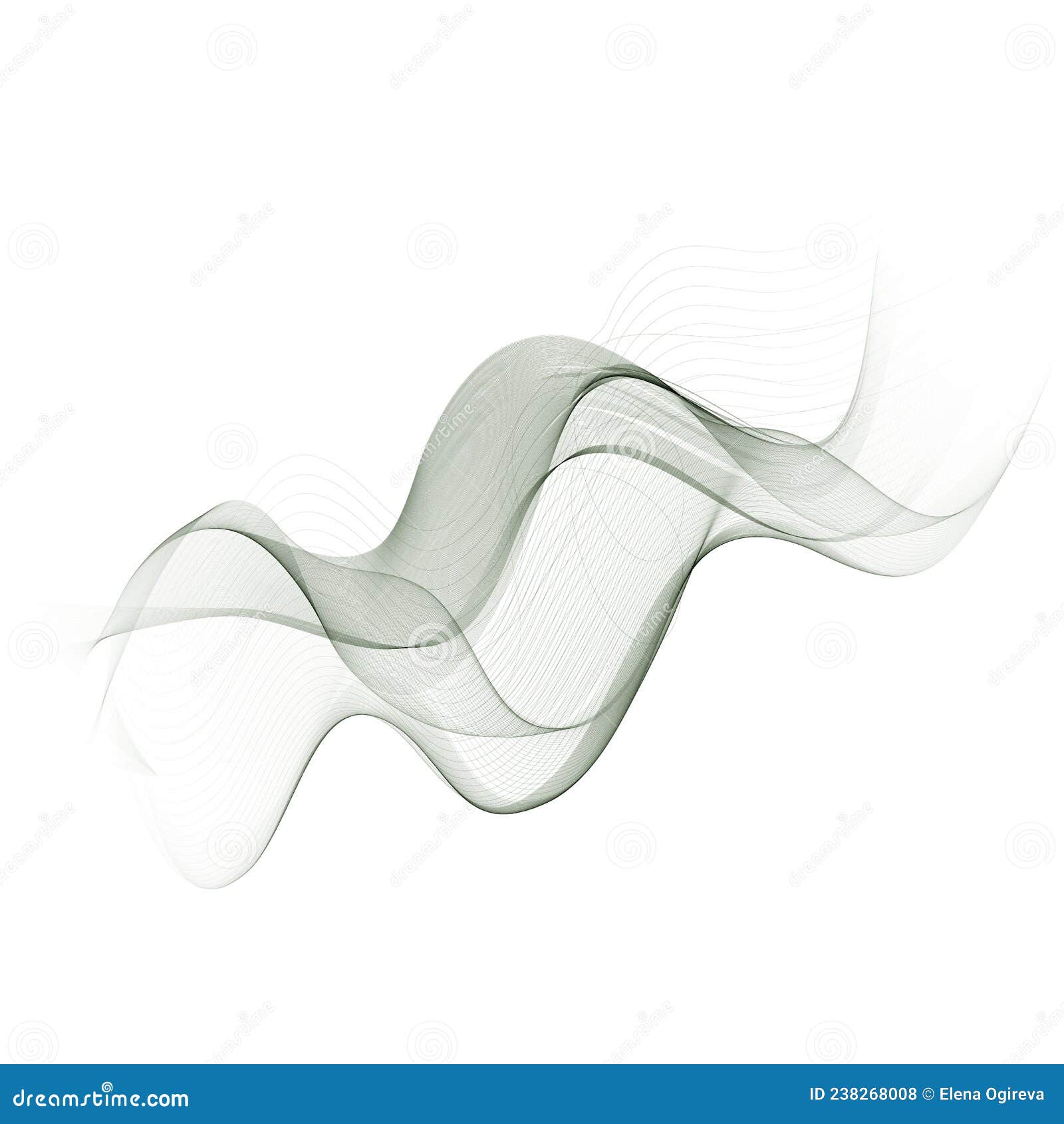 Abstract Smooth Gray Wave Vector. Curve Flow Grey Motion Illustration ...