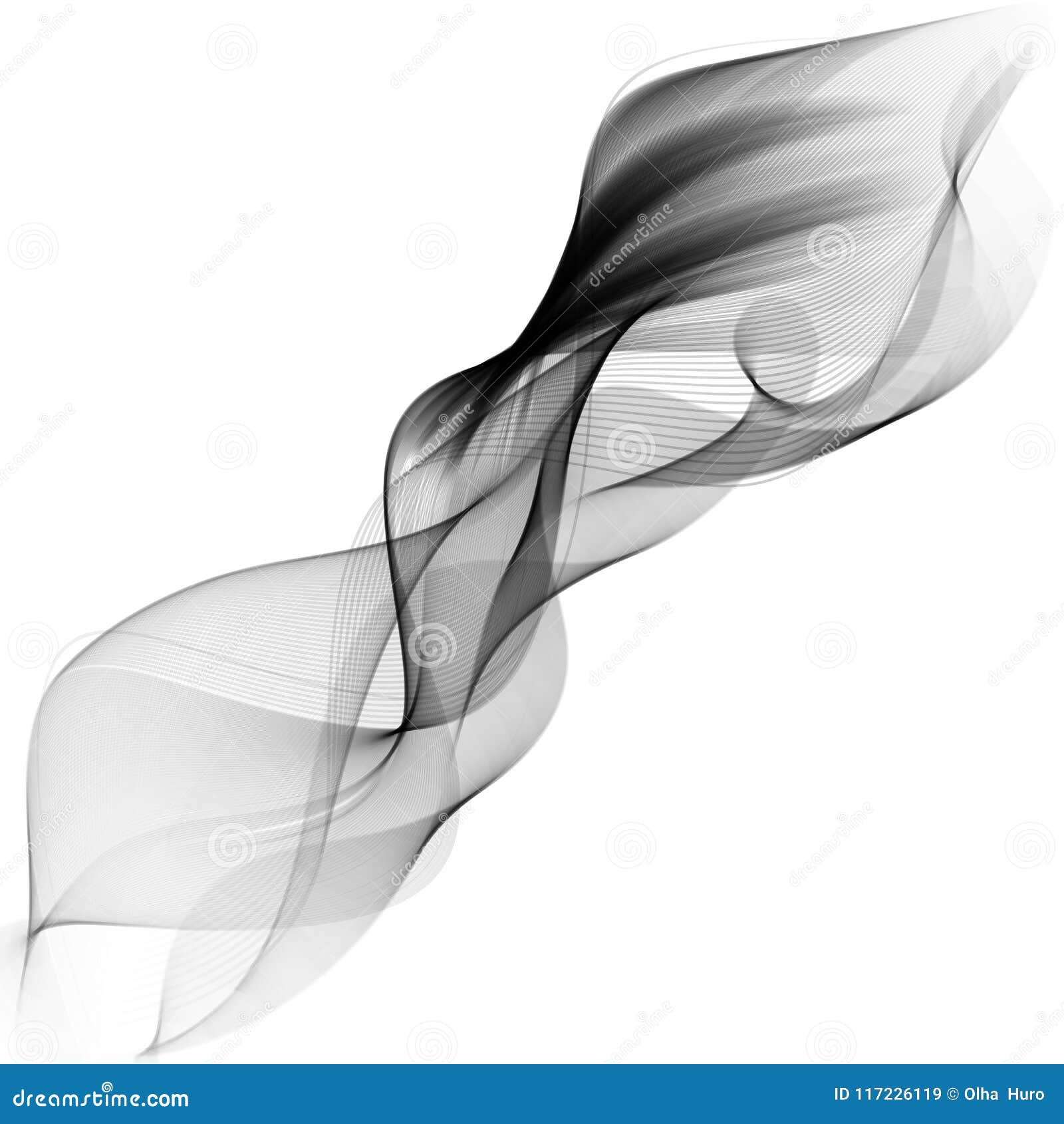 Abstract Smooth Gray Wave Vector. Curve Flow Grey Motion Illustration ...