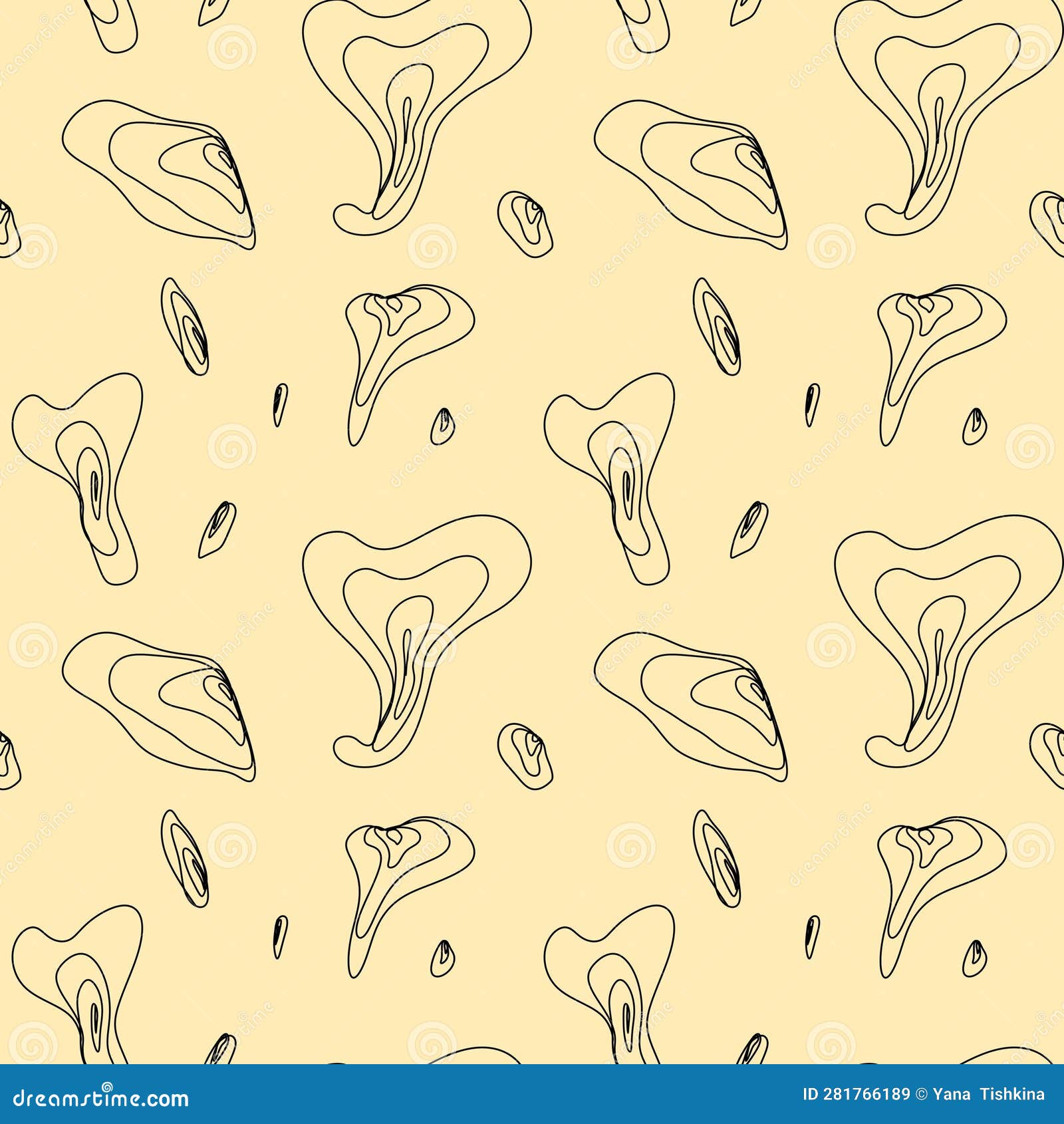 Abstract Smooth Line Simple Beige Seamless Pattern Stock Illustration ...