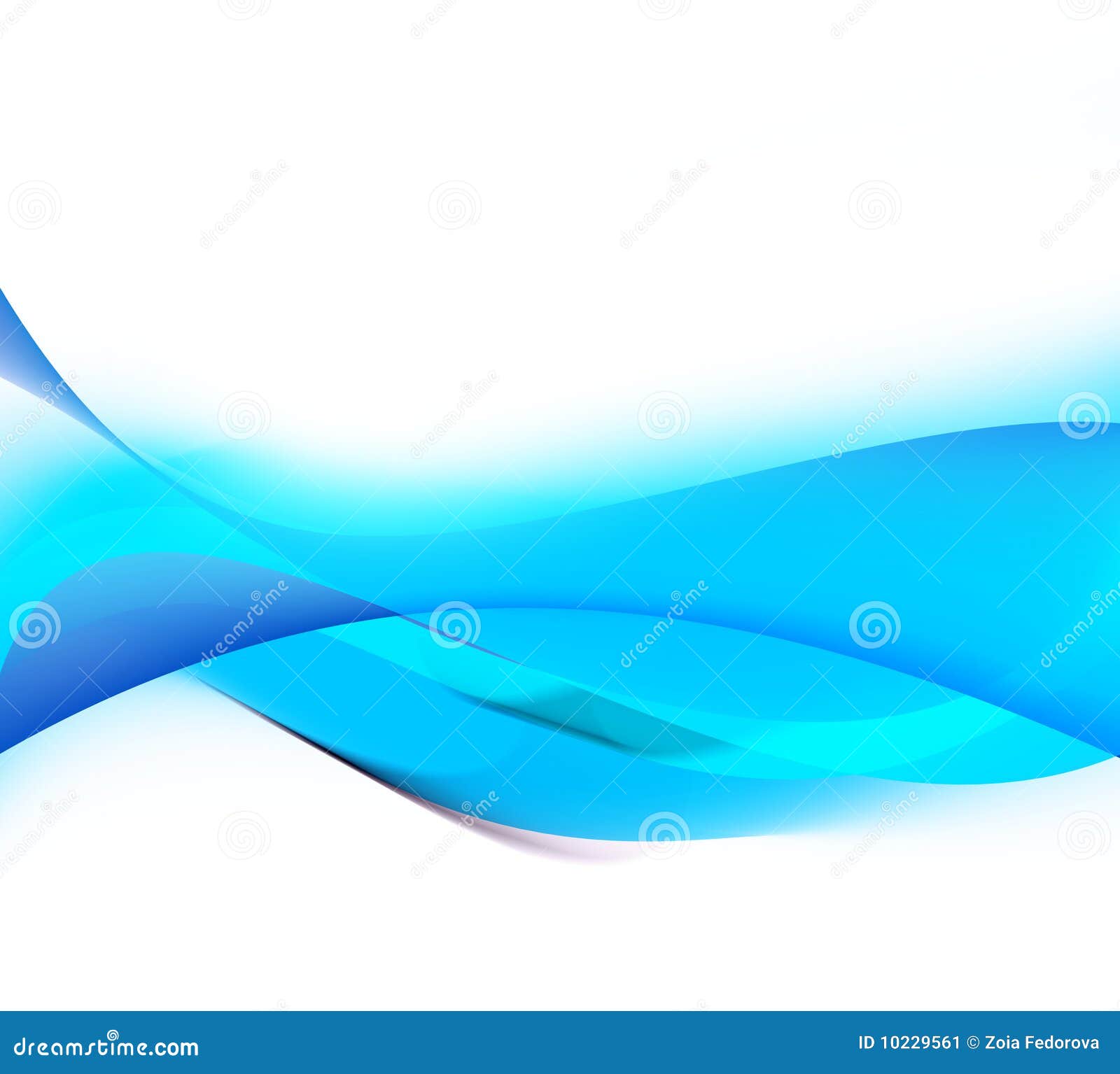 Abstract Smooth Wave Color Vector.Flow Curve Of The Blue Wave.Vector ...
