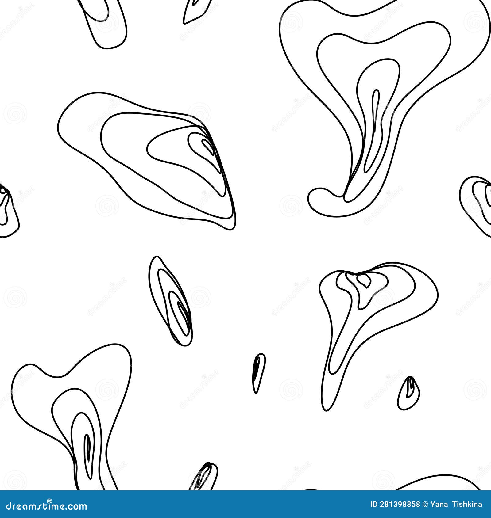 Abstract Smooth Lines Simple Cute Seamless Pattern Stock Illustration ...