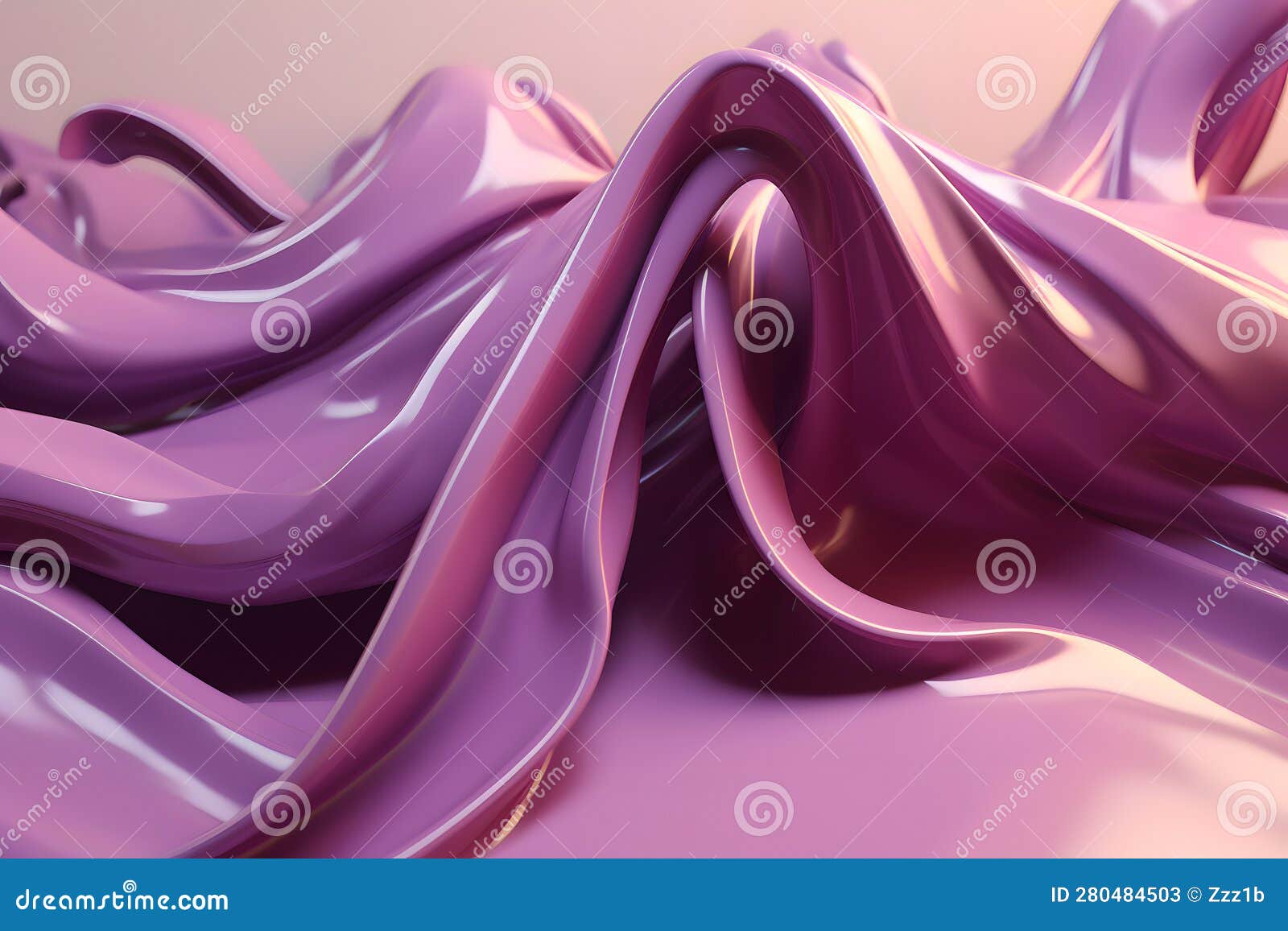 Abstract Smooth Shaped Formless Opaque Pastel Pink Liquid Flow ...
