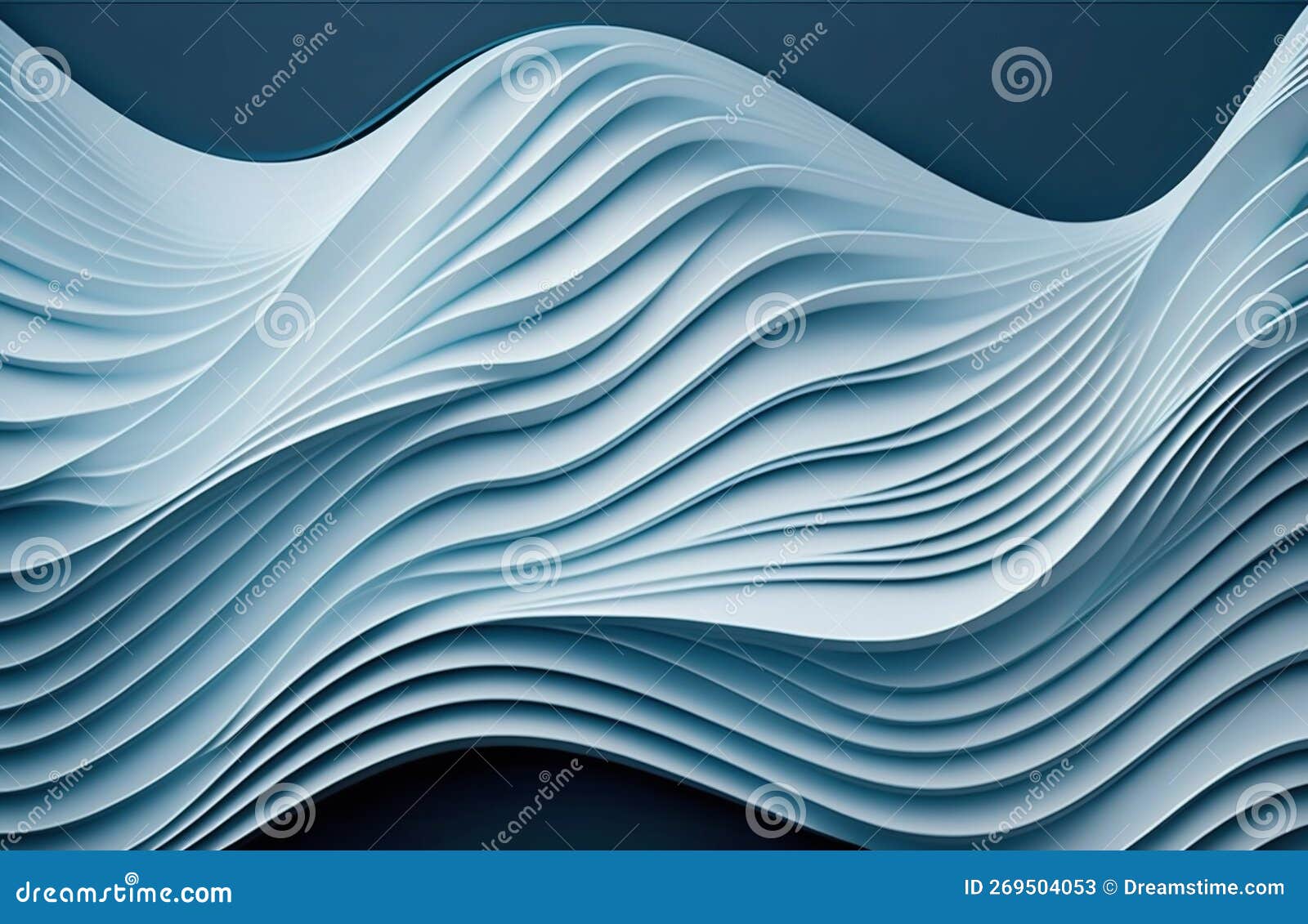 Abstract Smooth Wave Lines Background. Generative AI Stock Illustration ...