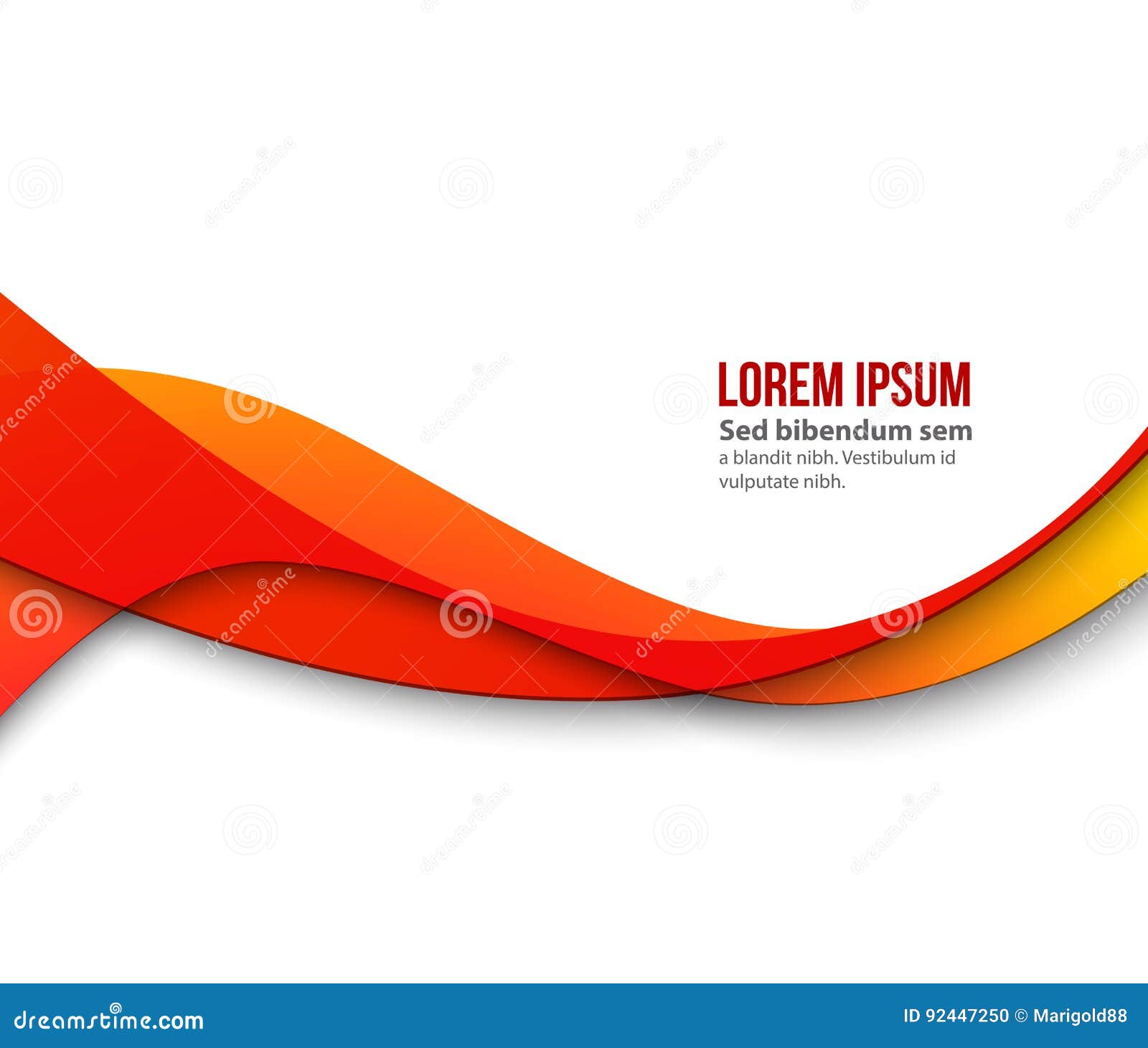 Abstract Smooth Wave Color Vector.Flow Curve Of The Blue Wave.Vector ...