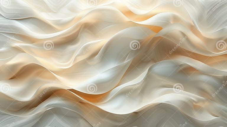Abstract Smooth Wave Pattern with Gentle Beige and White Hues, Creating ...