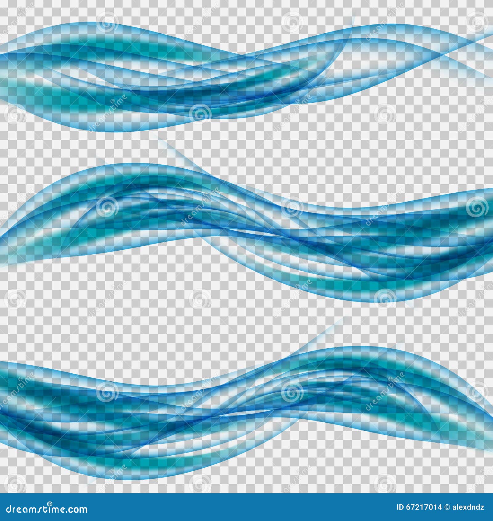 Abstract Smooth Wave Vector Set on Transparent Background Stock Vector ...