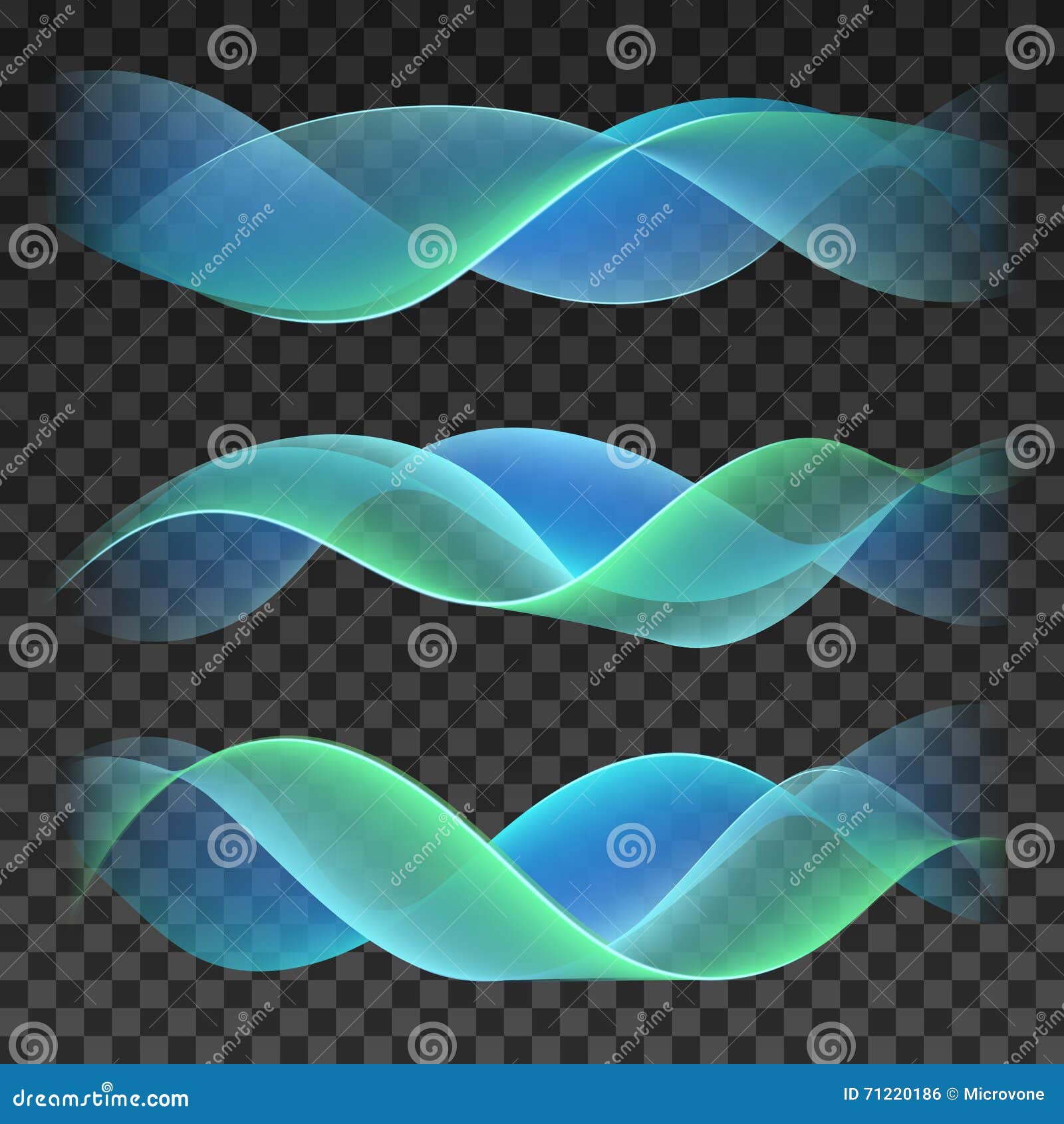 Abstract Smooth Waves on Checkered Background. Vector Design Elements ...