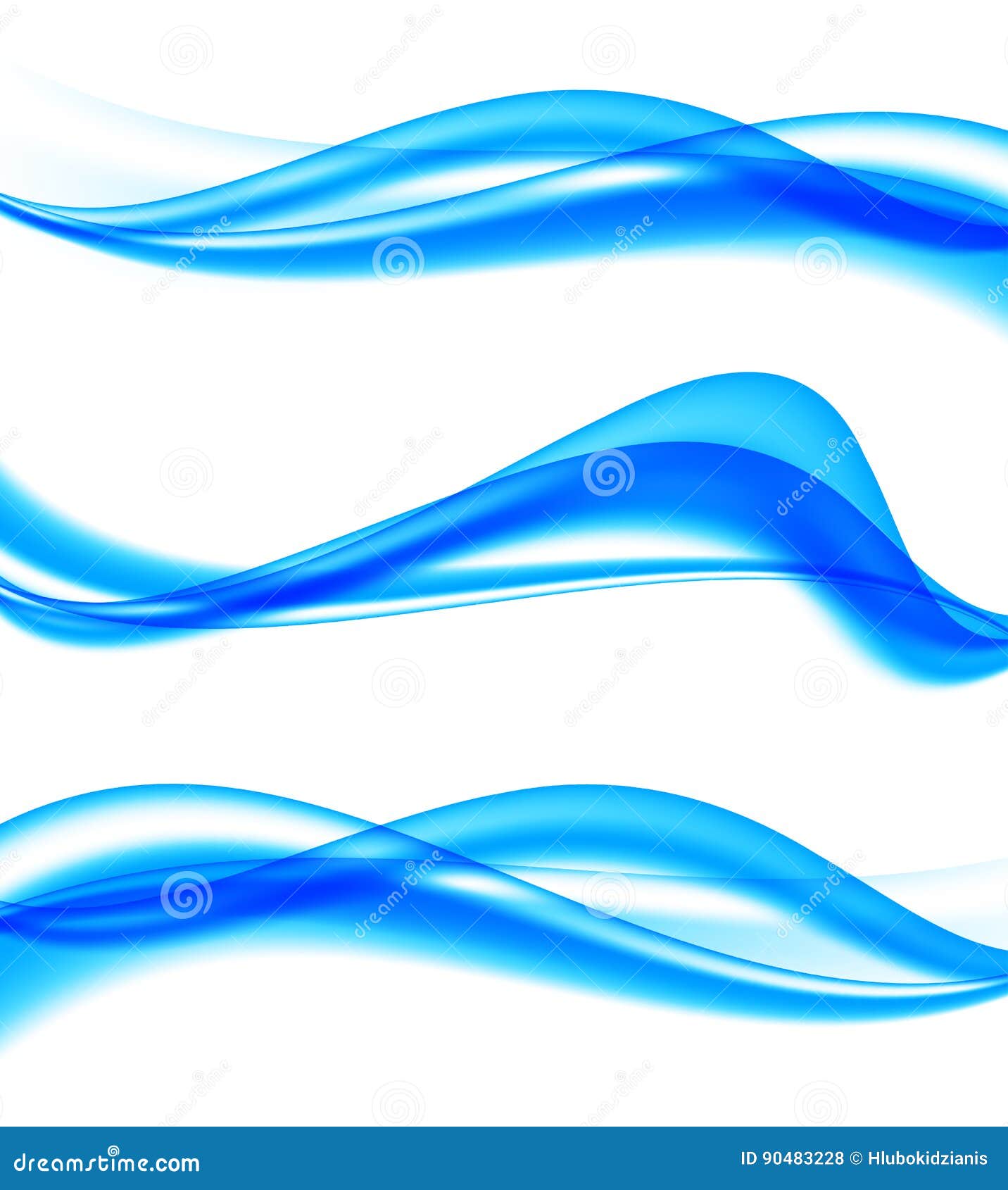 Abstract Smooth Wavy Lines Set Stock Vector - Illustration of swoosh ...