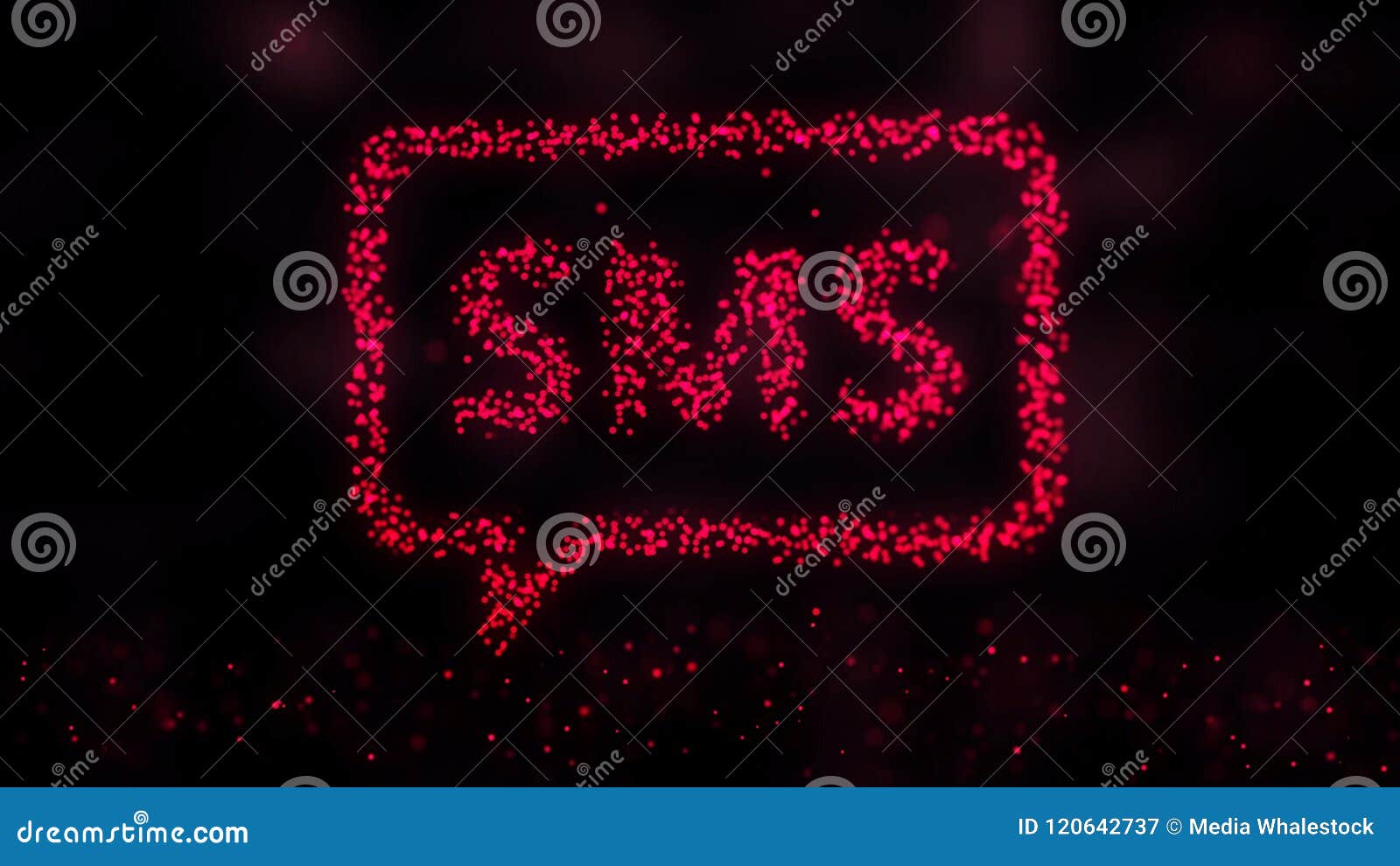 Abstract SMS Animation. Formation of SMS Sign from Dots on Black ...