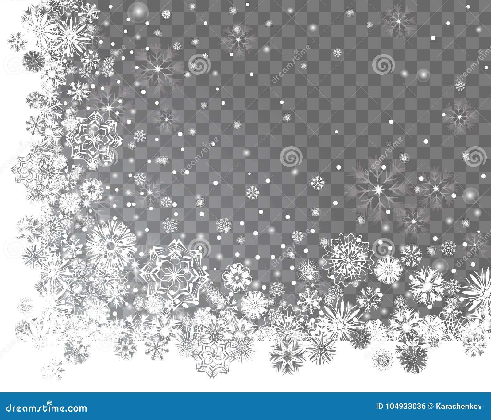 Abstract Snow Corner Frame Design on a Transparent Background Stock ...