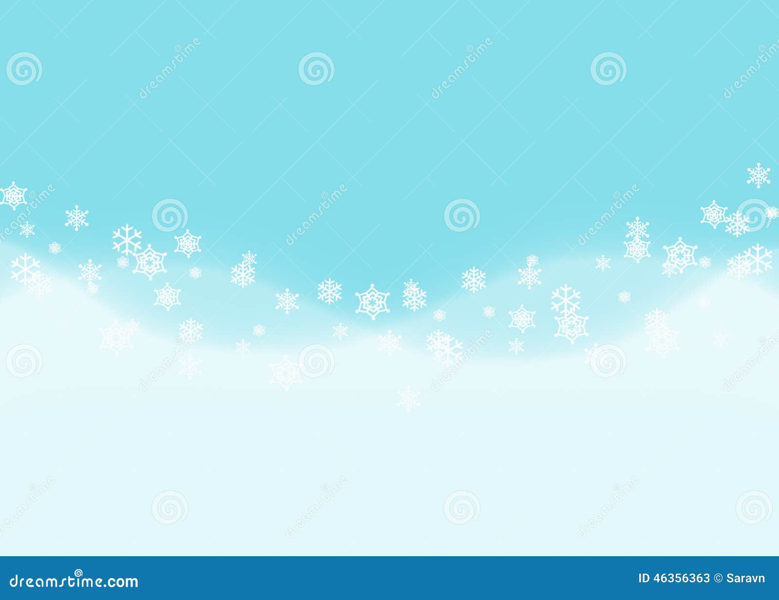 Abstract Snowflake Background with Blue Snow Drift Wave Stock ...