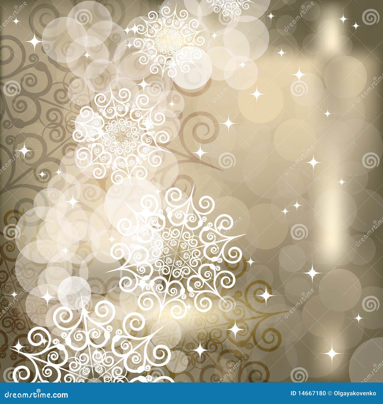 Abstract Snowflake Background of Holiday Lights Stock Vector ...