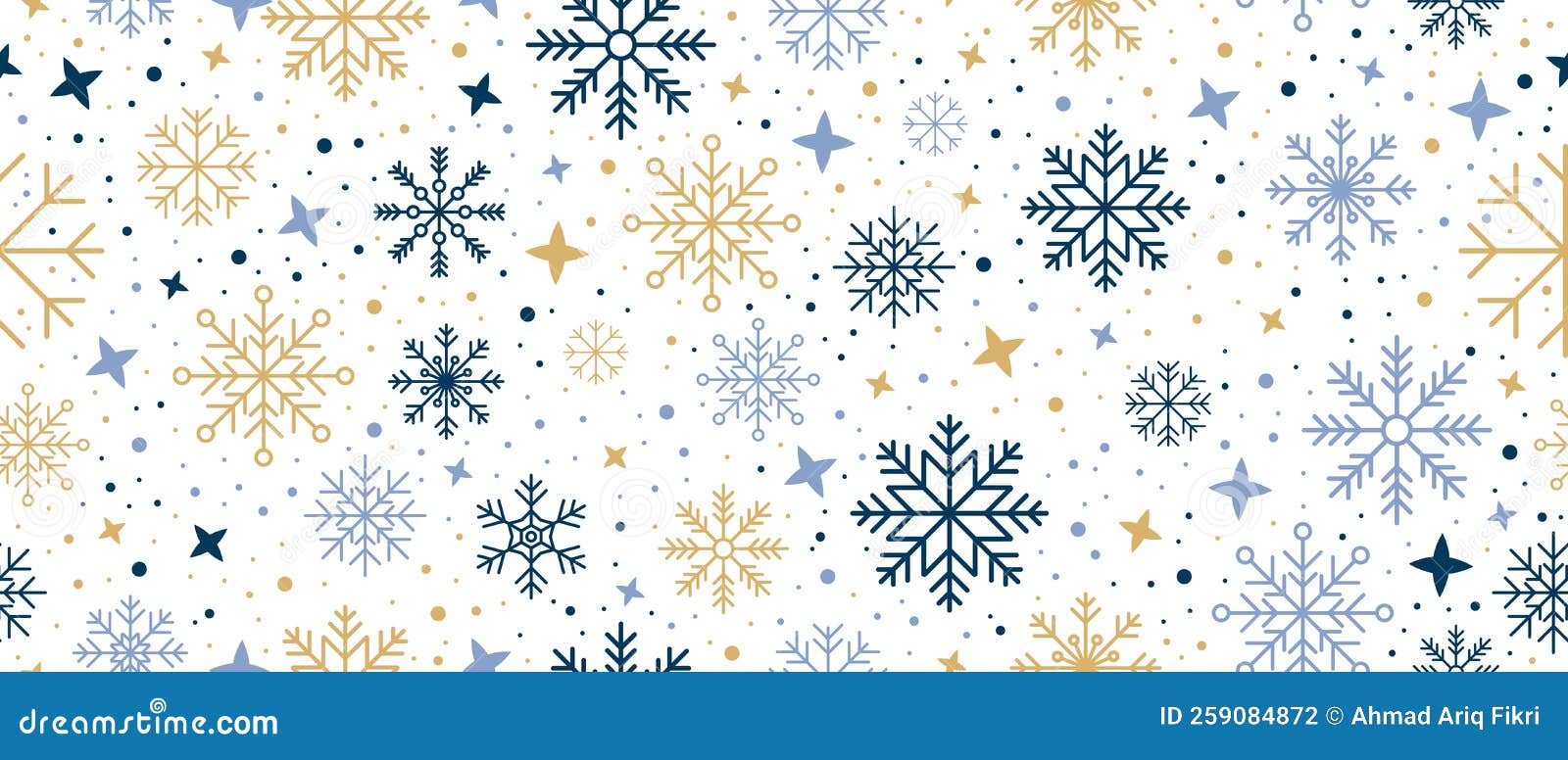 Abstract Snowflake Seamless Border. Snowflakes Seamless Pattern ...