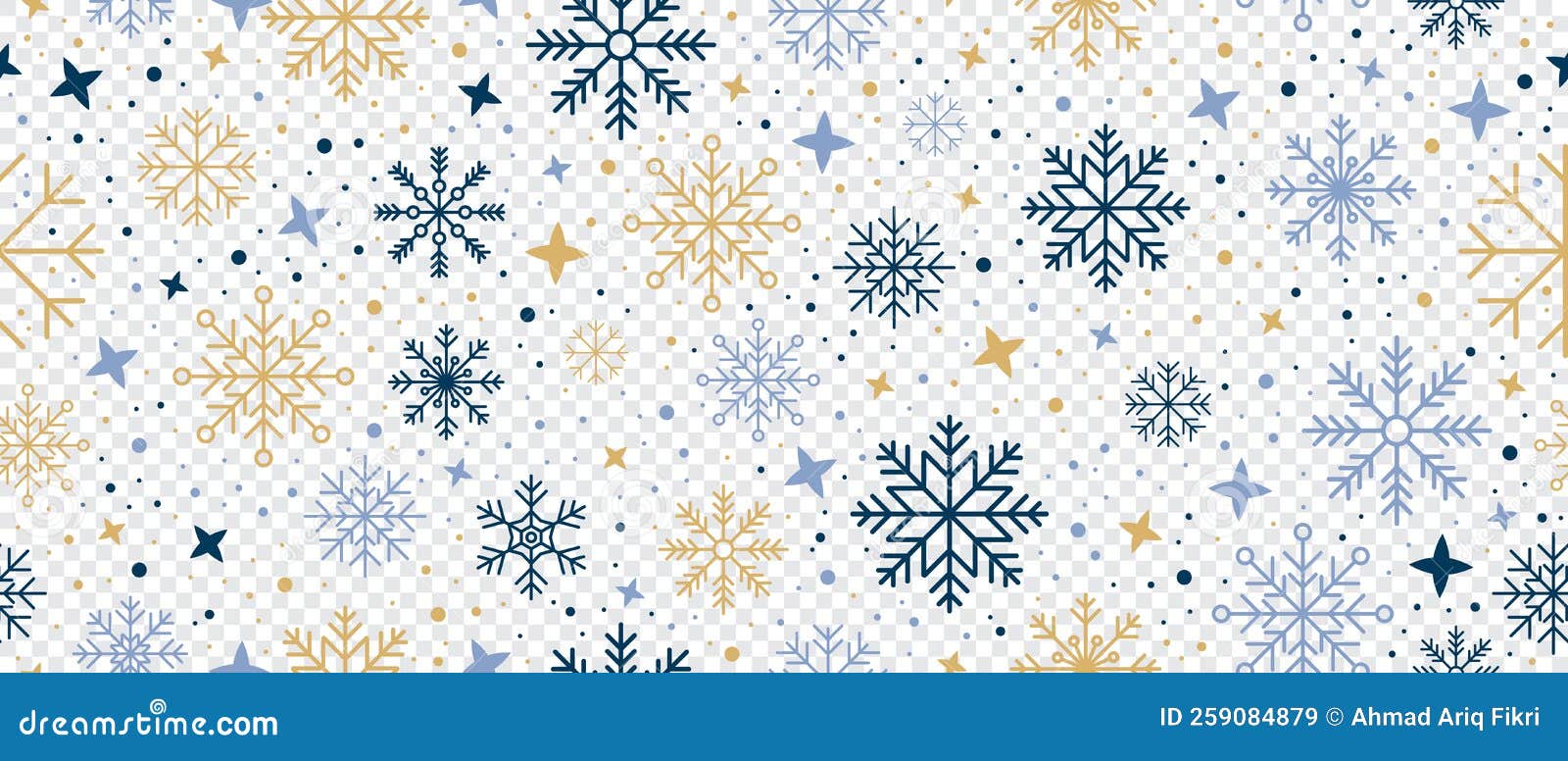 Abstract Snowflake Seamless Border. Snowflakes Seamless Pattern ...