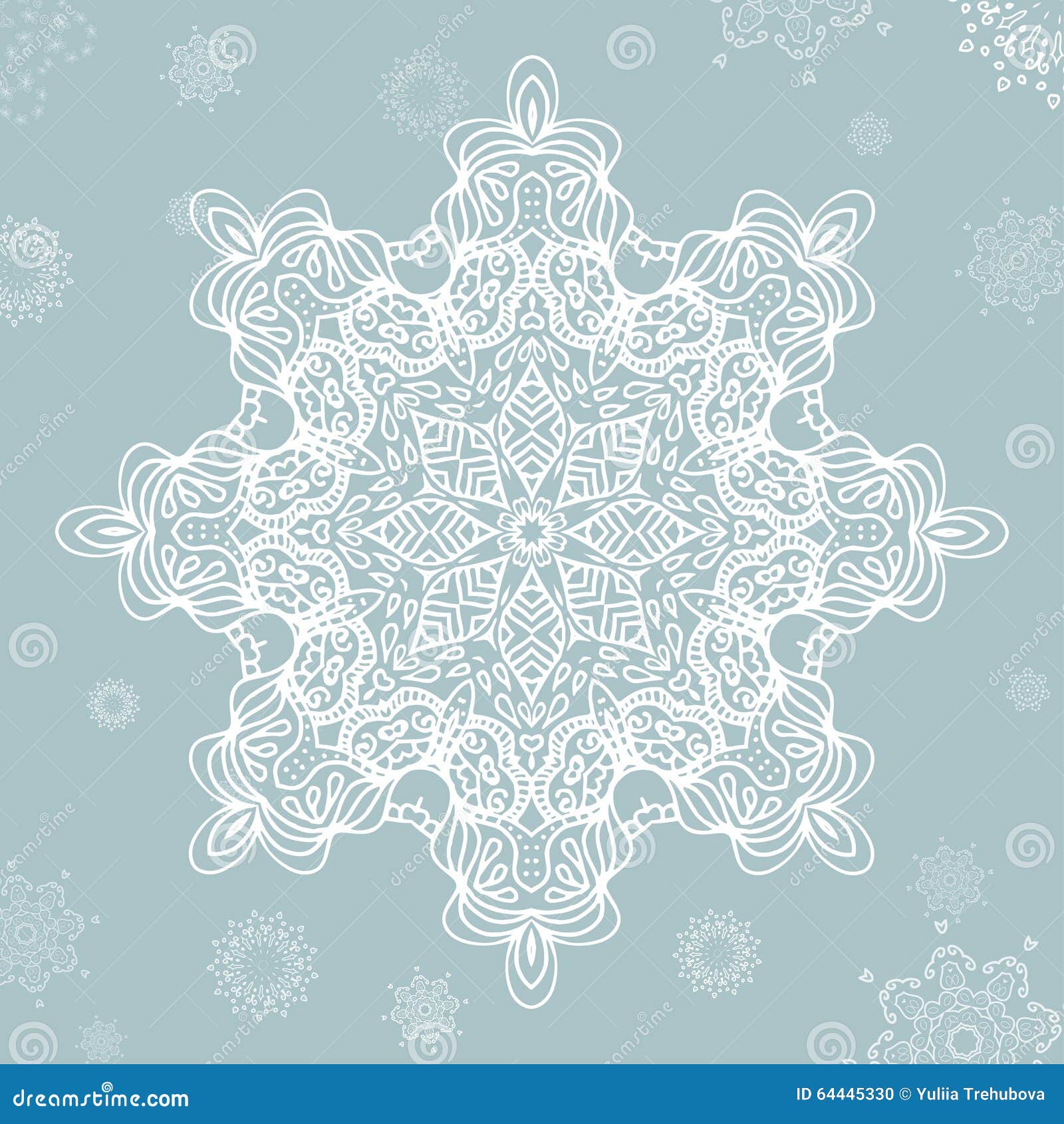 Abstract Snowflake. Vector Mandala for Christmas. Graphic Template for ...