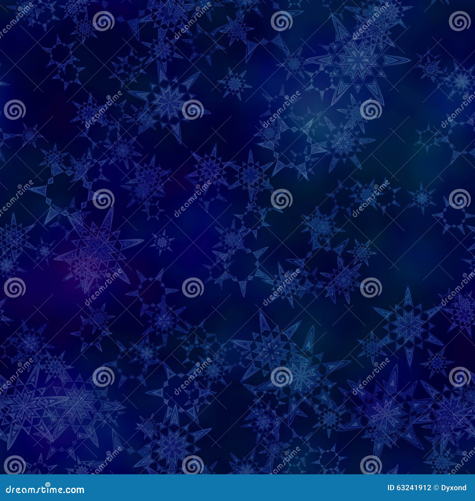 Abstract Snowflakes on Blue Background. Seamless Illustration. Stock ...