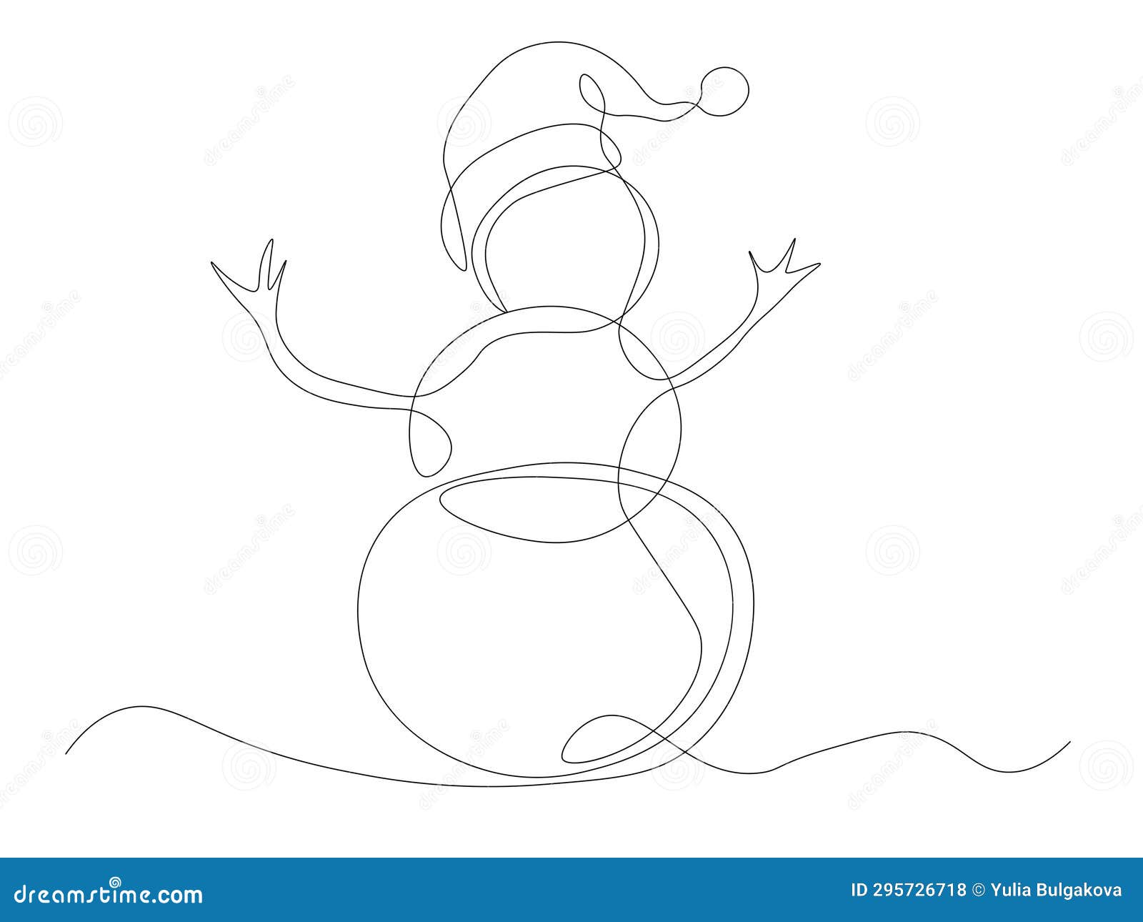 Abstract Snowman Continuous One Line Art Stock Vector - Illustration of ...