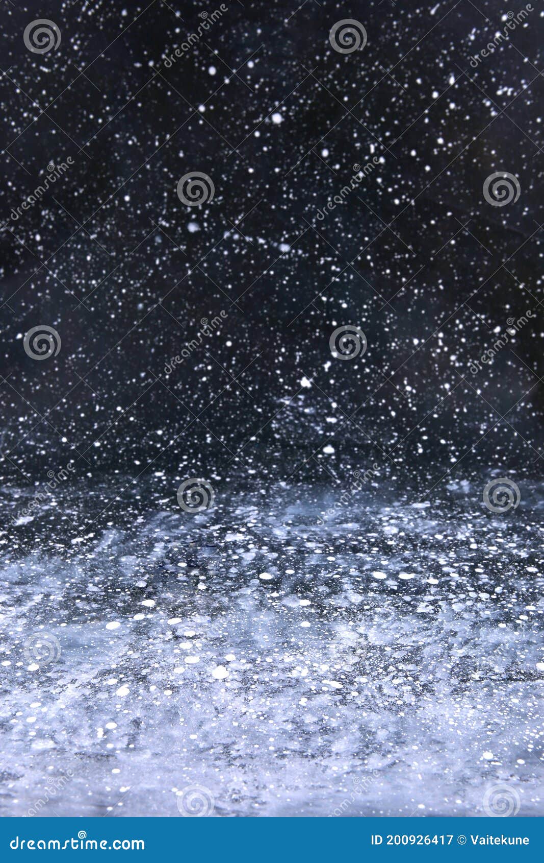 Abstract Snowy Winter Night Painting. Stock Image - Image of mist ...