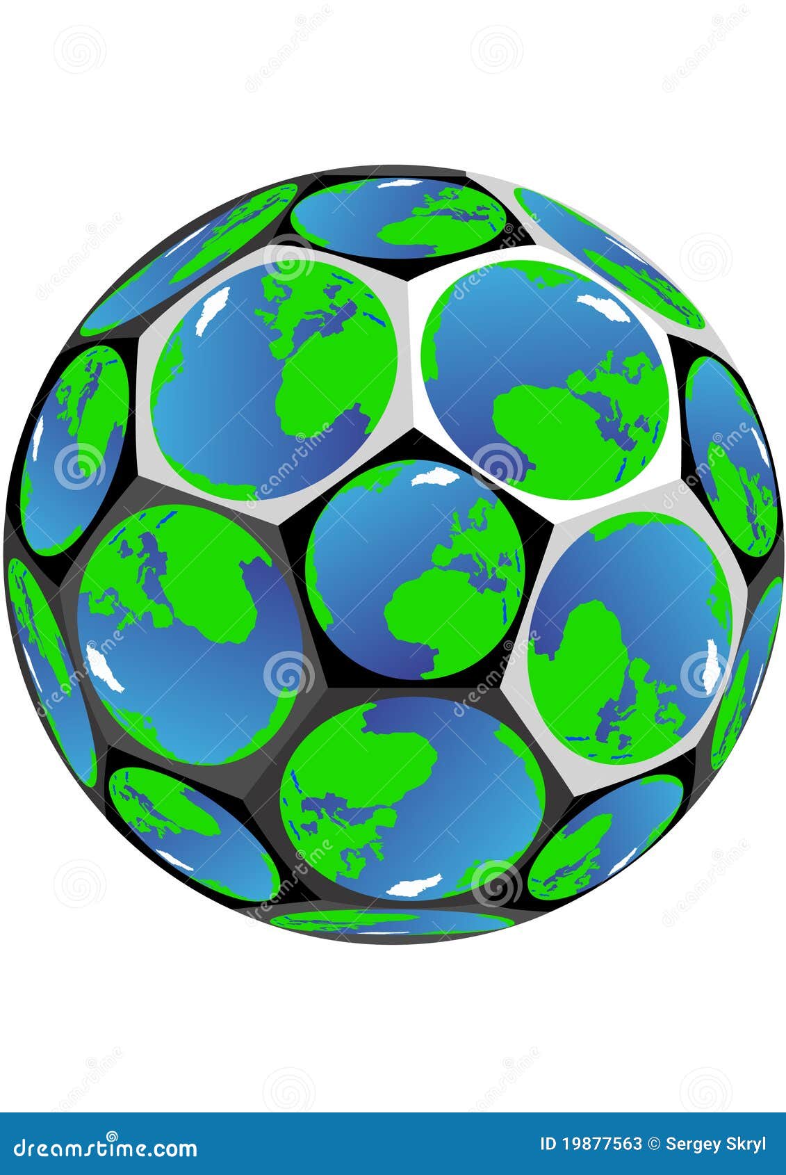 Abstract soccer ball stock vector. Illustration of earth - 19877563