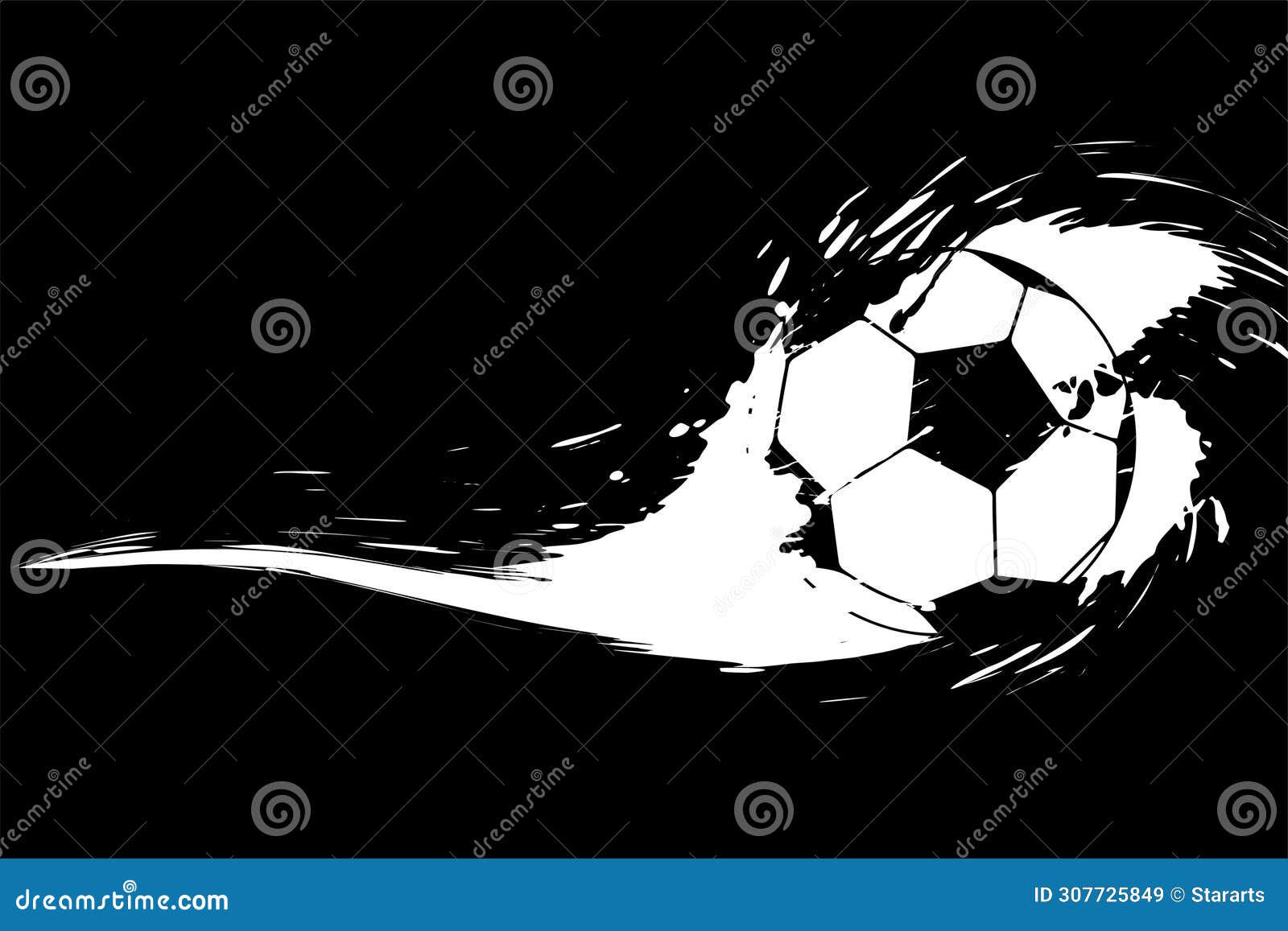 Abstract Soccer Ball Kickoff Dark Background Design Stock Vector ...