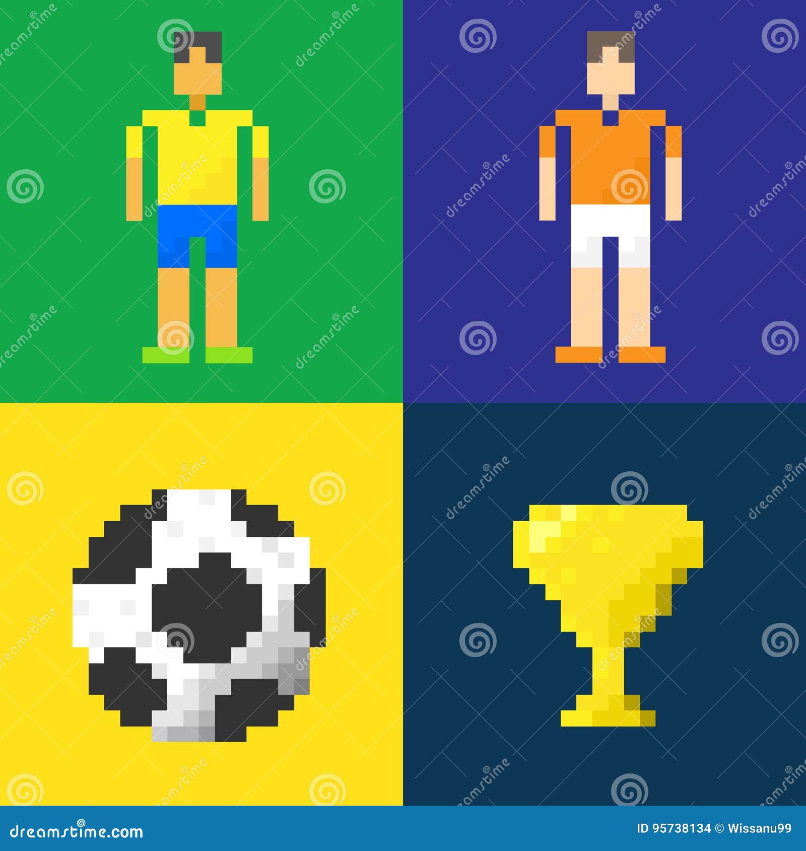 Abstract Soccer Icon. Pixel Concept Stock Vector - Illustration of goal ...
