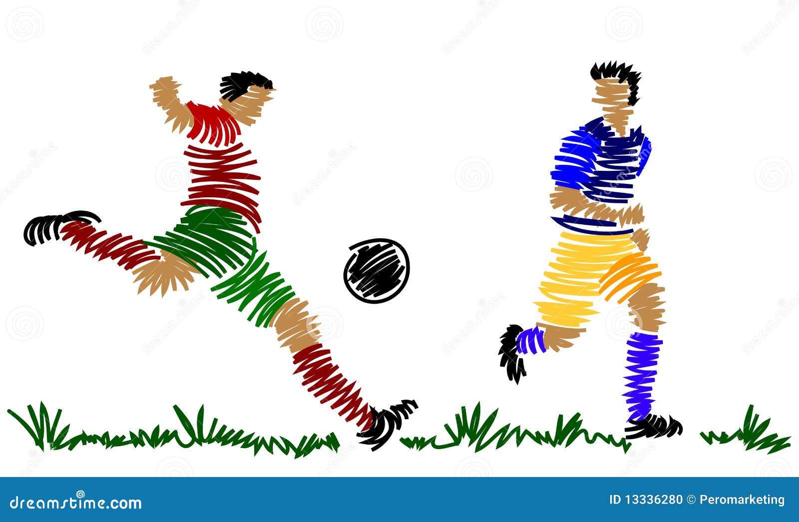 Abstract soccer player stock vector. Illustration of ball - 13336280