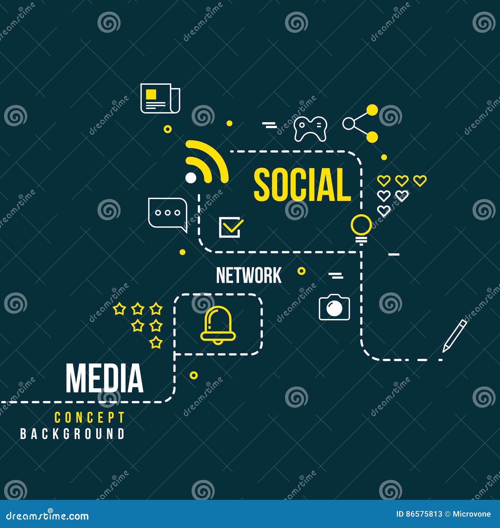 Abstract Social Community Network, Interactive Media Vector Concept ...
