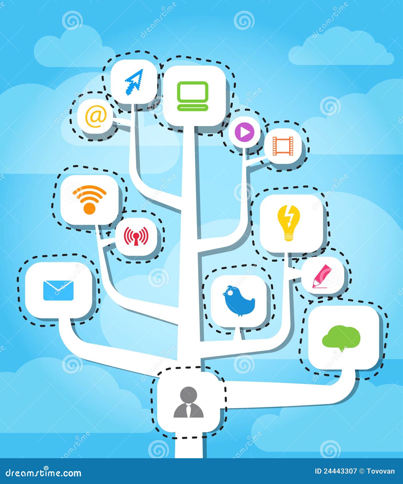 Abstract social media tree stock vector. Illustration of group - 24443307