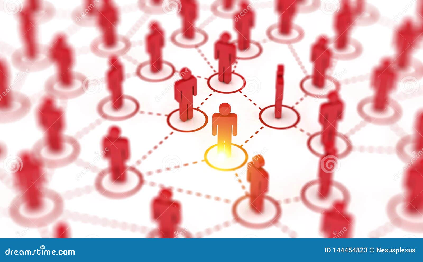 Abstract Social Network Concept, Connecting Human Figures. Stock ...